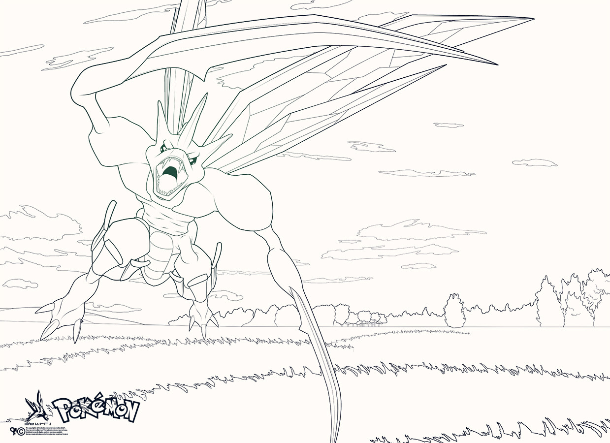 pokemon coloring pages scyther