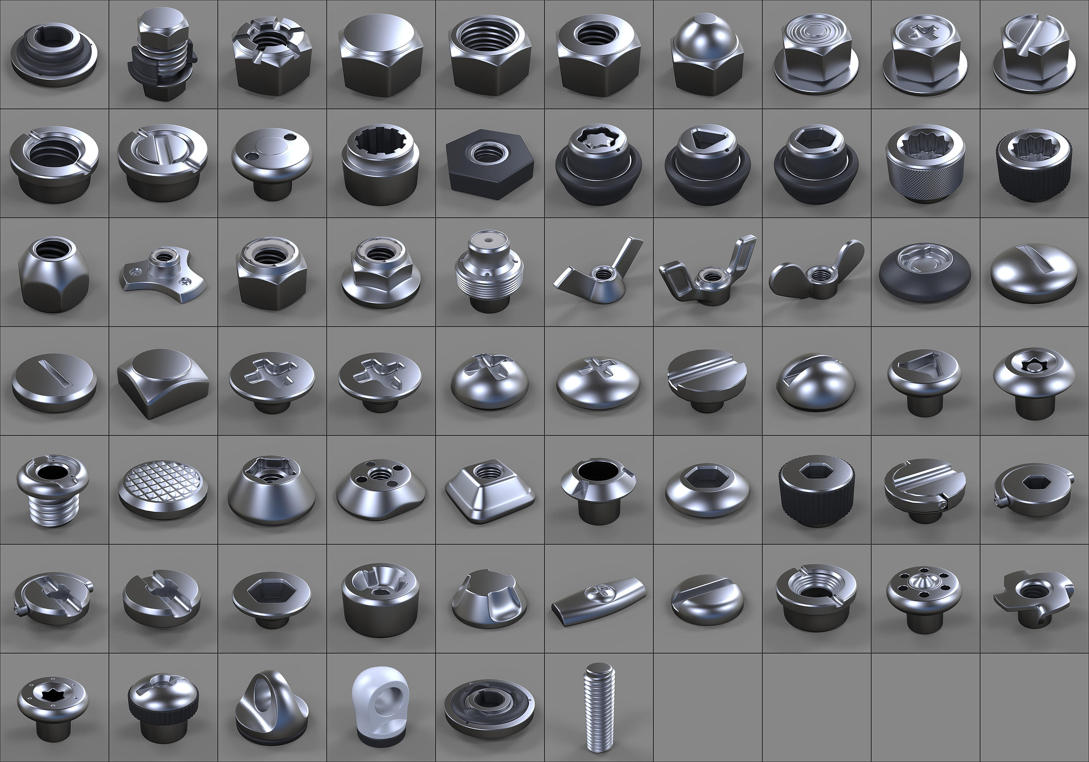 Mark Van Haitsma - Hard Surface Kitbash Library - Canisters/Knobs/Bolts