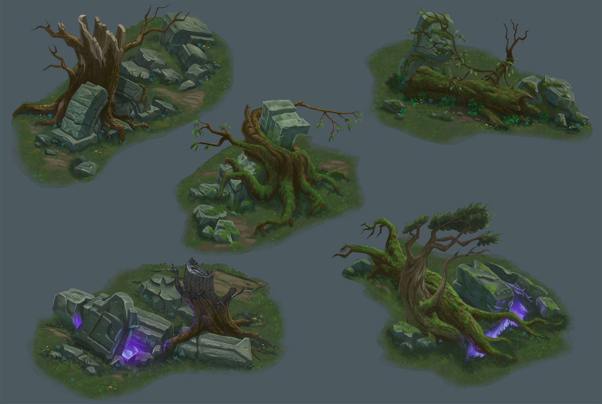 ArtStation - Organic Props for MOBA game