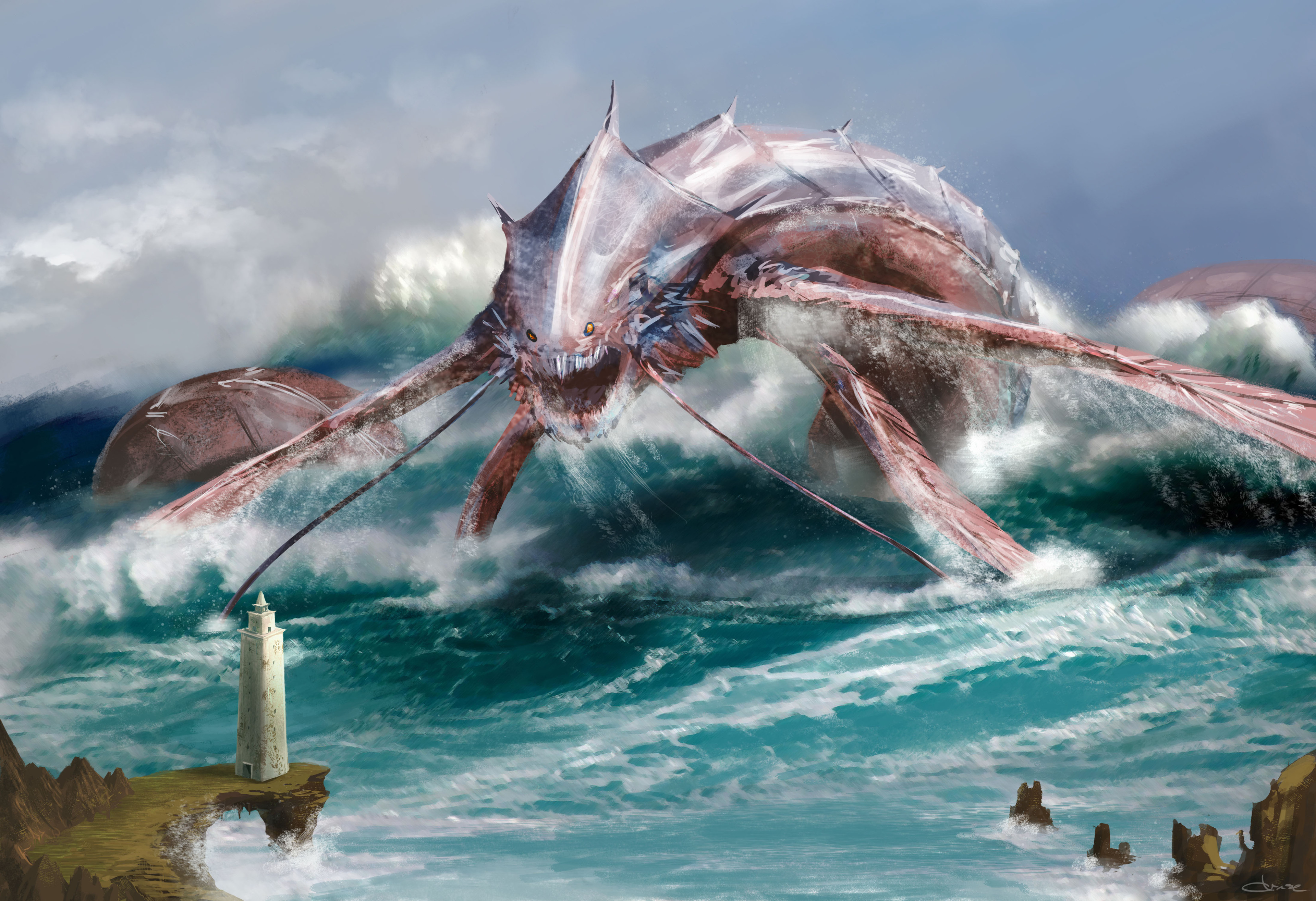 Taniwha by Chase Cabebe (putridCheese) : r/ImaginaryLeviathans