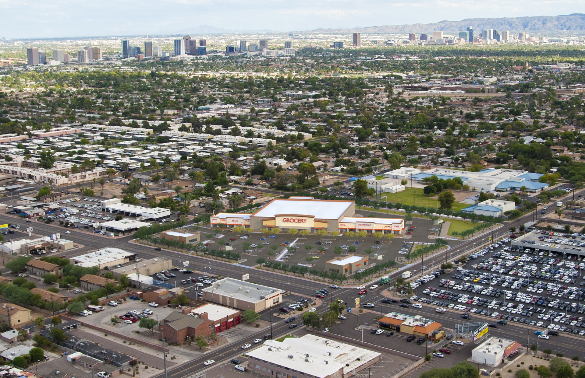 ArtStation - Grocery Store Aerial Renderings