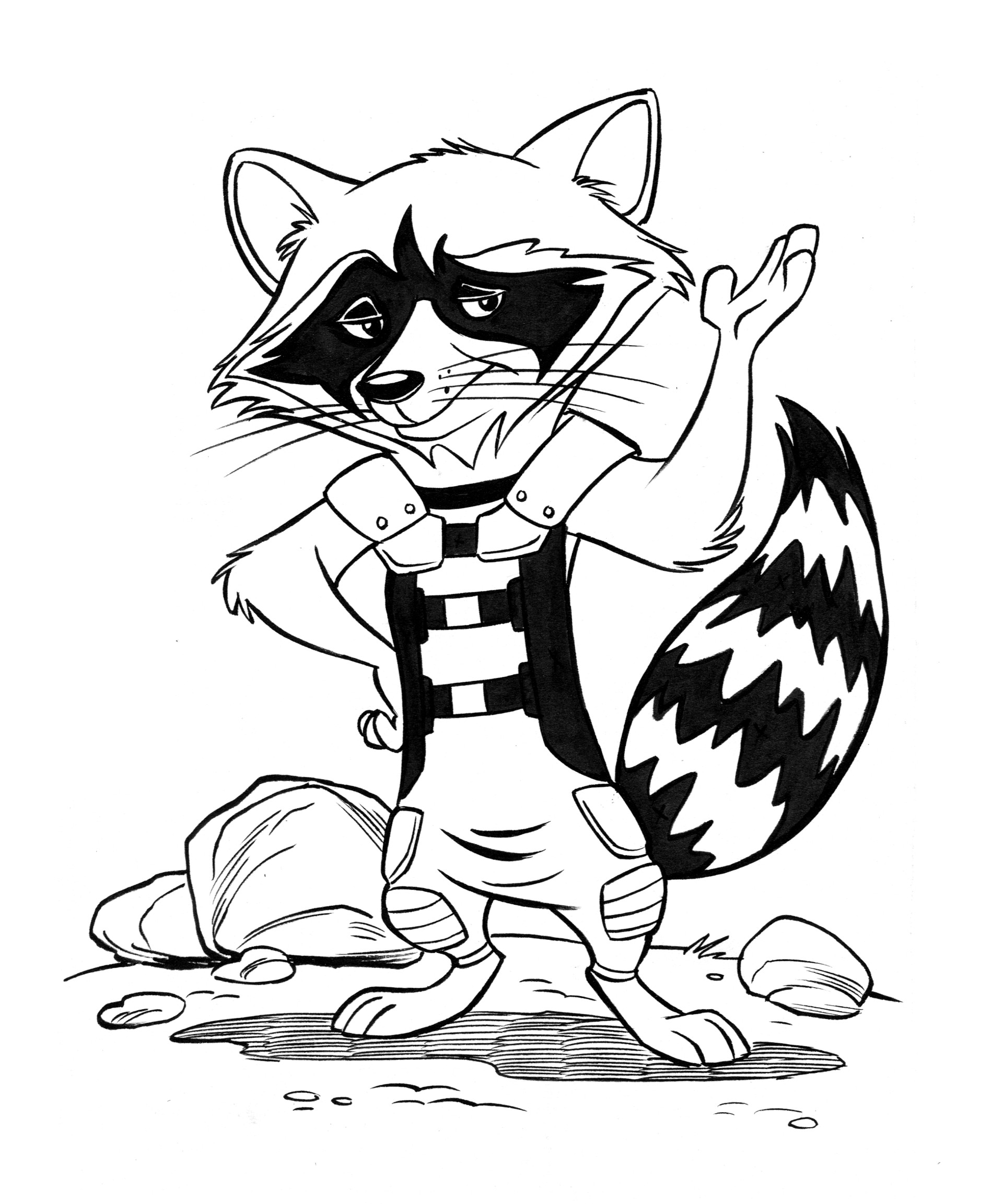 rocket racoon coloring pages