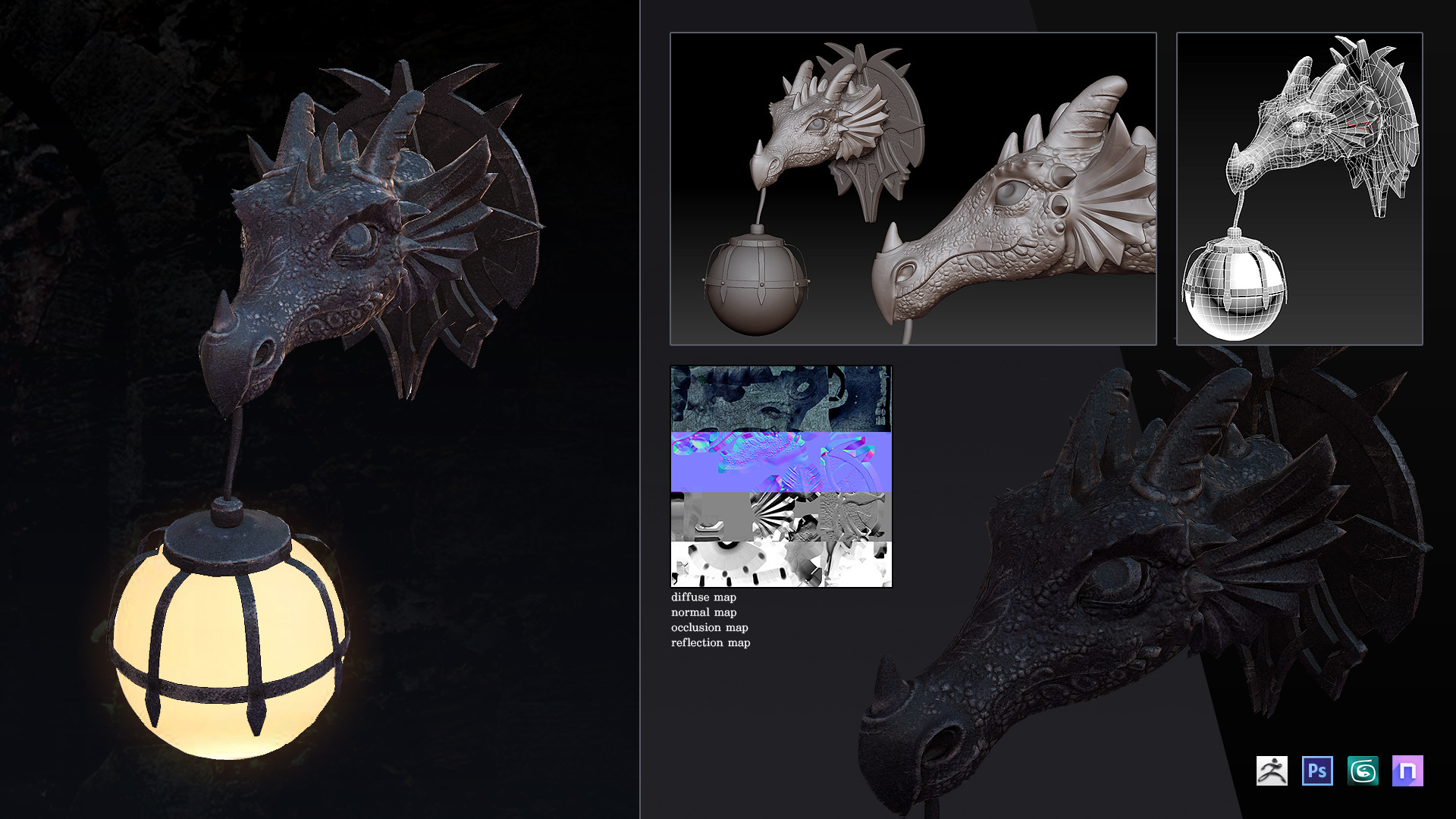 ArtStation - Dragon lamp