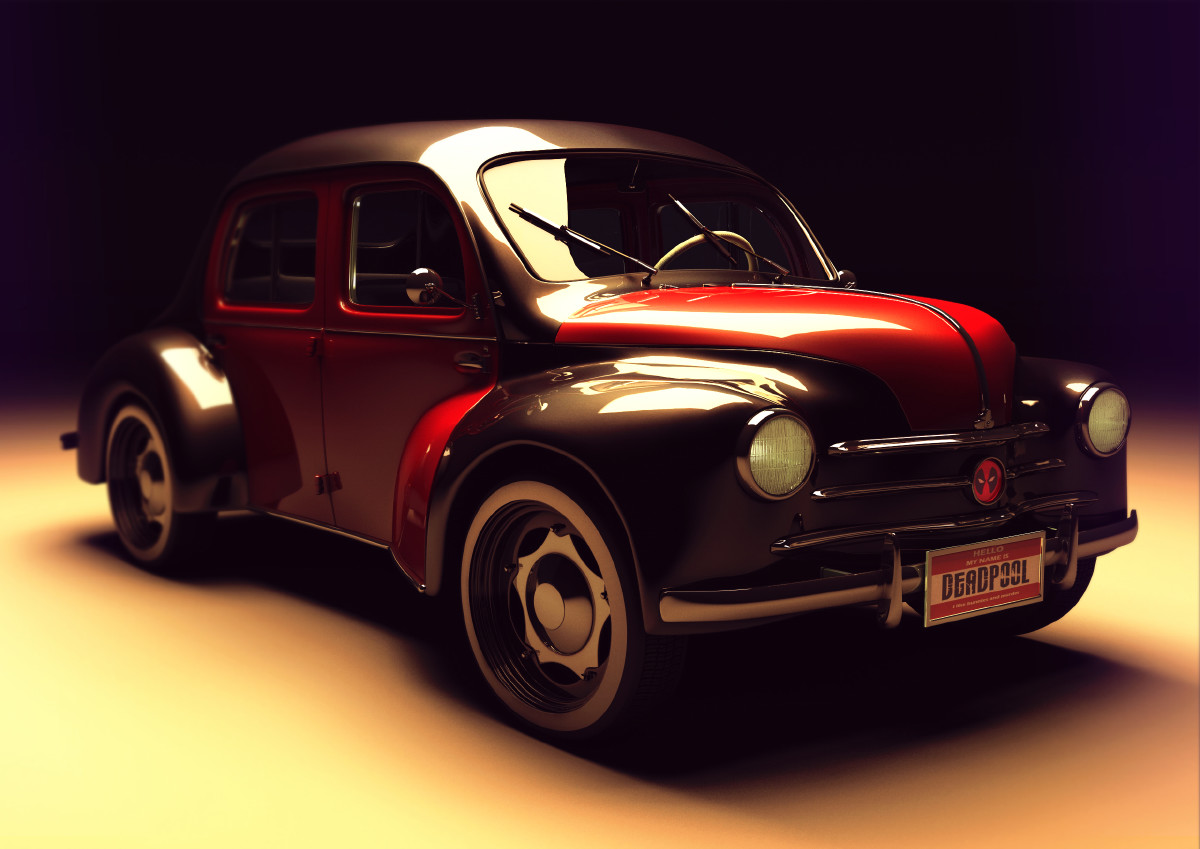 ArtStation - High poly car - Deadpool theme