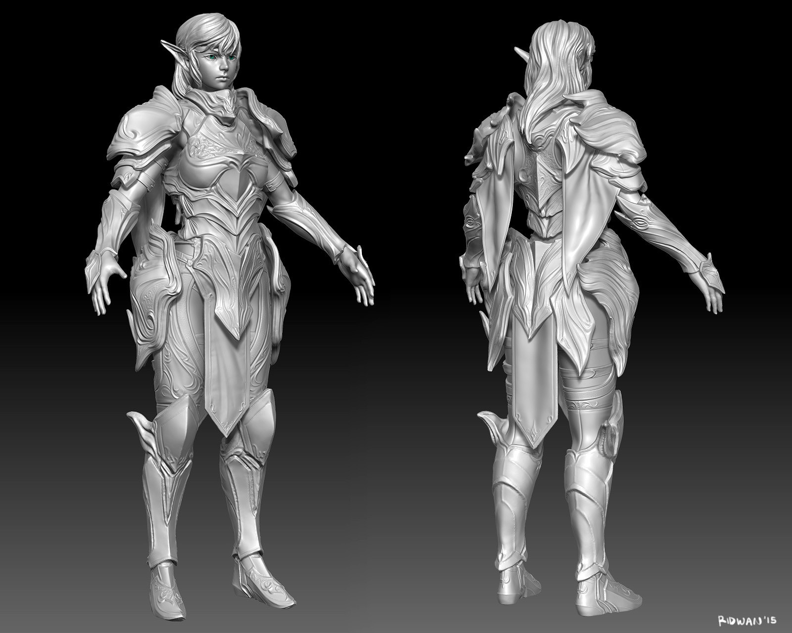 Ridwan Chandra - MeganeRid - Female Knight WIP 2