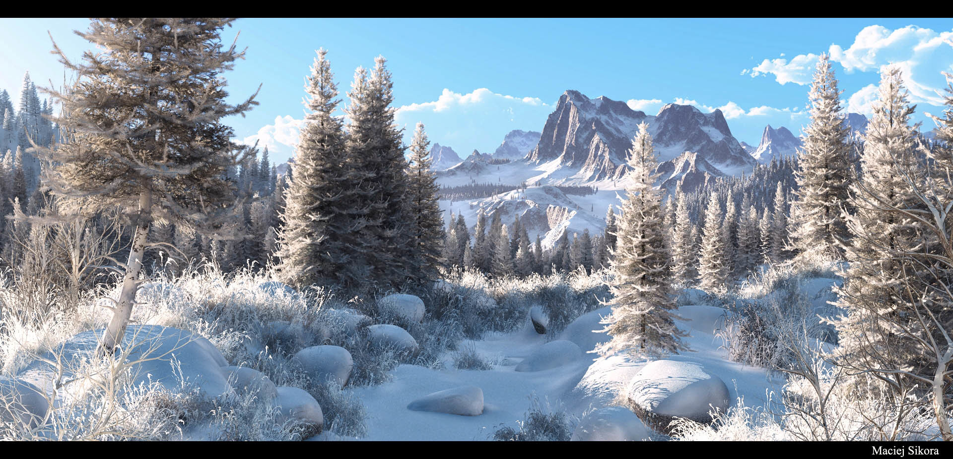 ArtStation - Snowy mountains