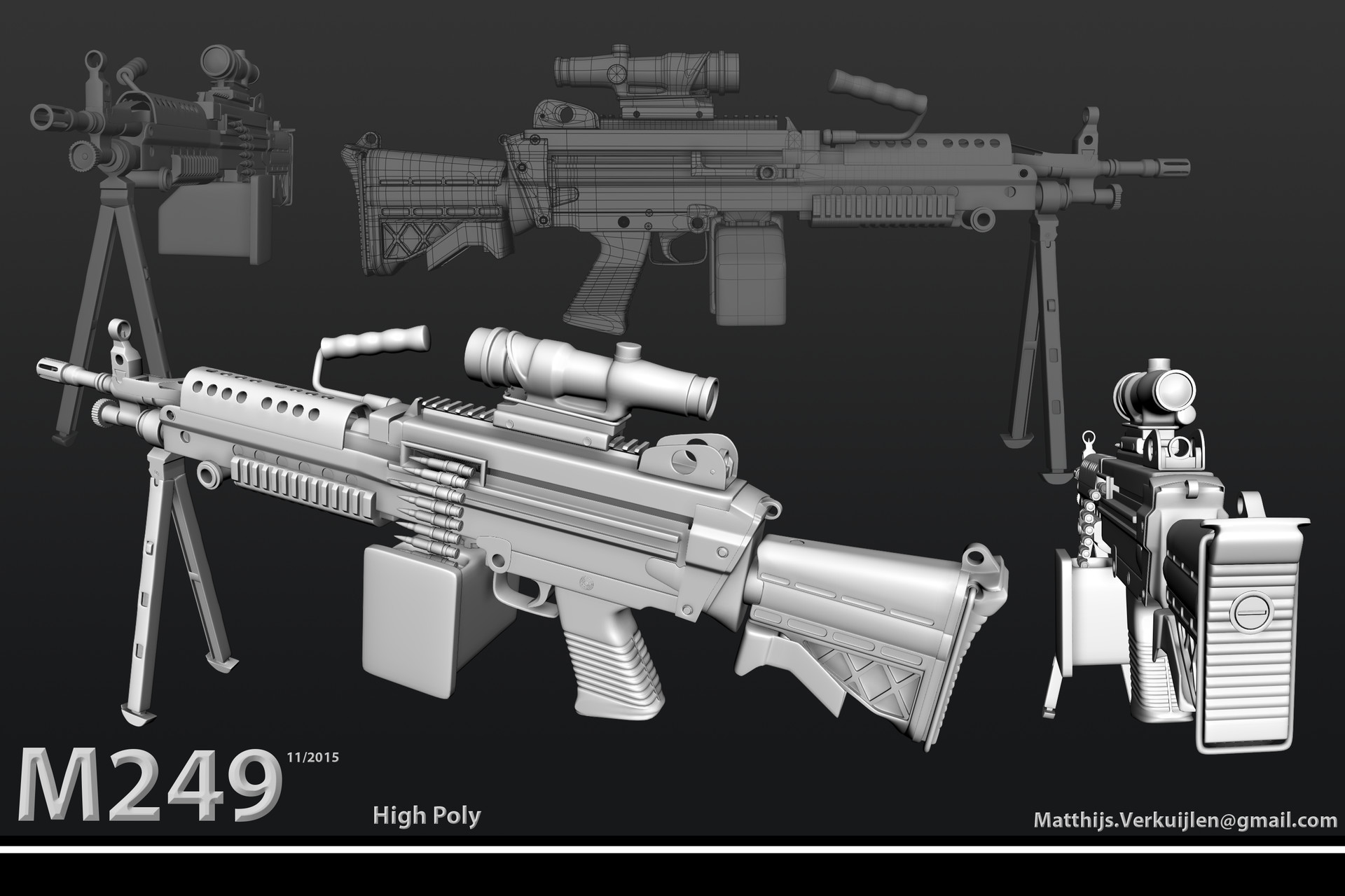 ArtStation - M249 High Poly