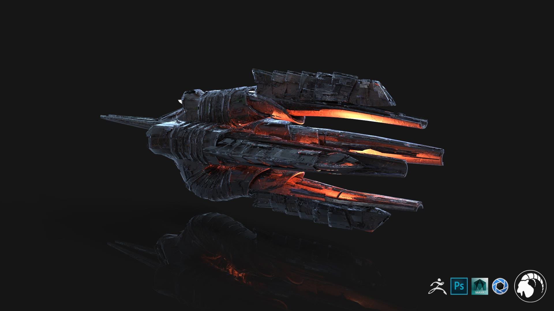 ArtStation - An alien ship concept model.