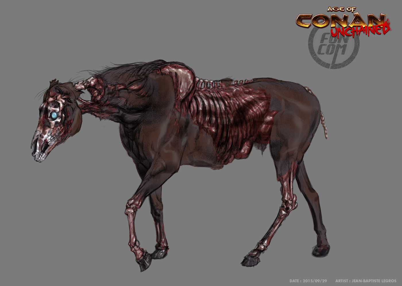 how to draw a zombie horse