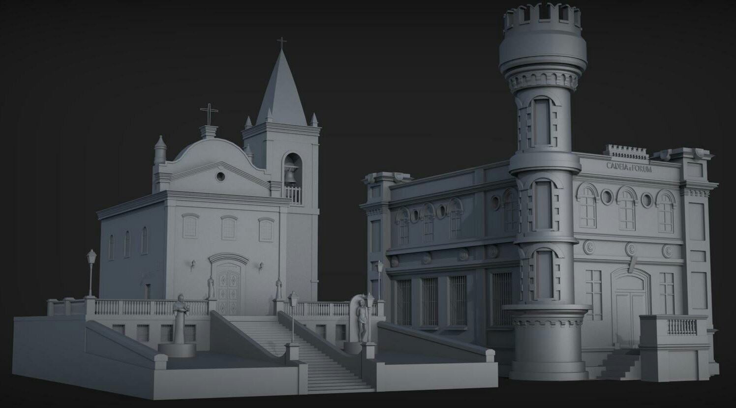 ArtStation - Church for 3d printing