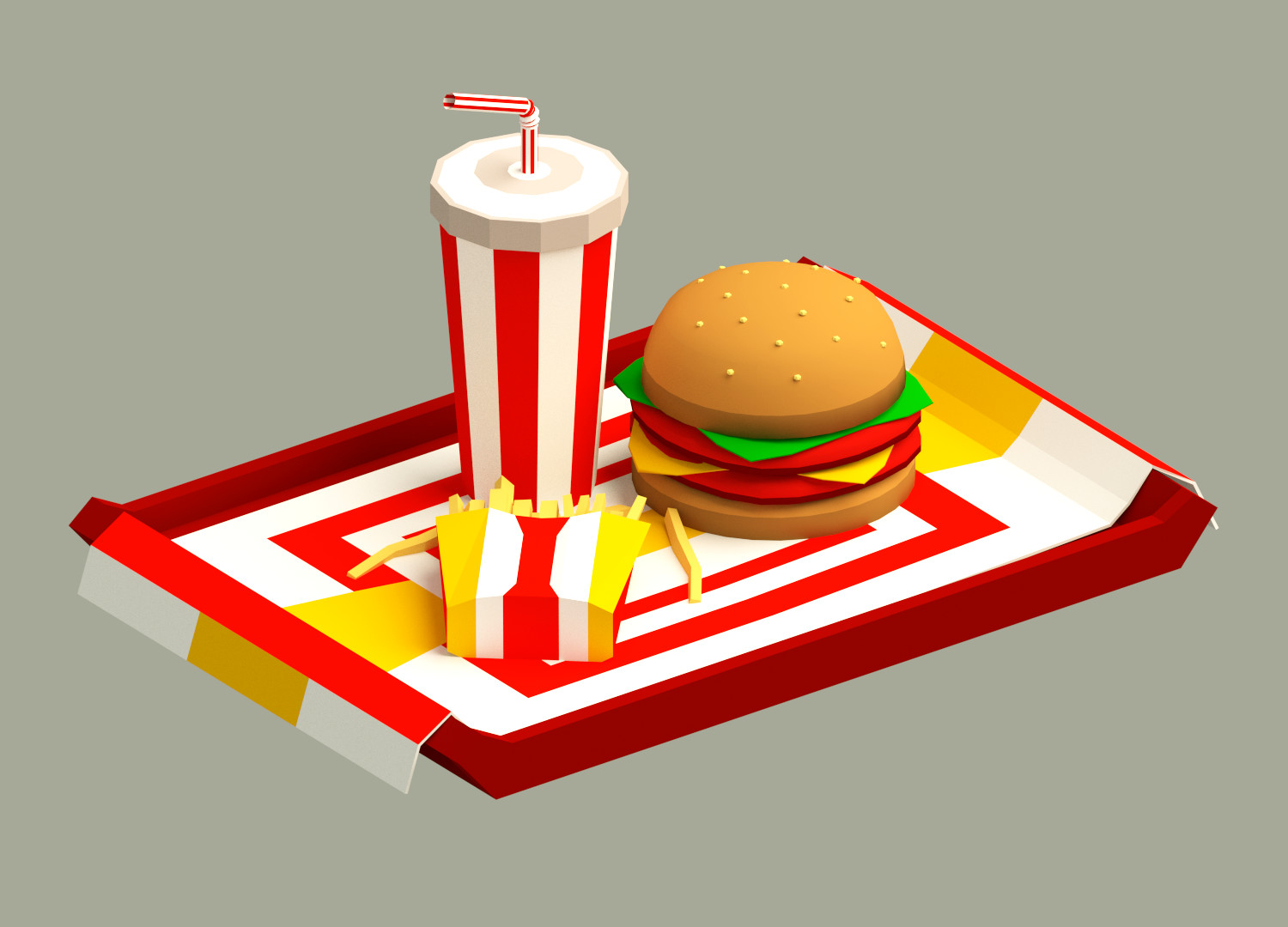 ArtStation - Isometric Fast Food