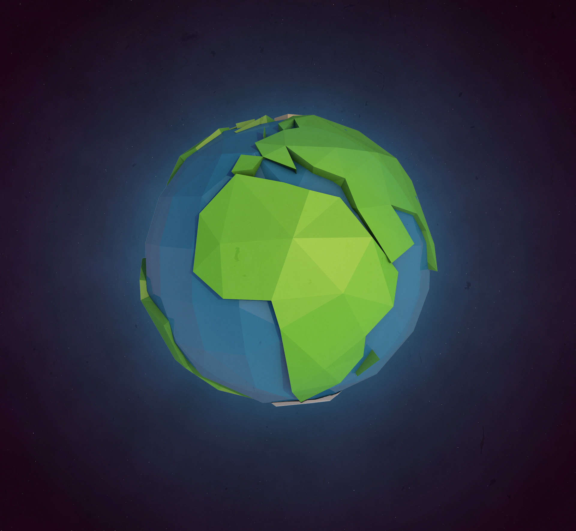 ArtStation - Low Poly Earth - Made Using Custom Script
