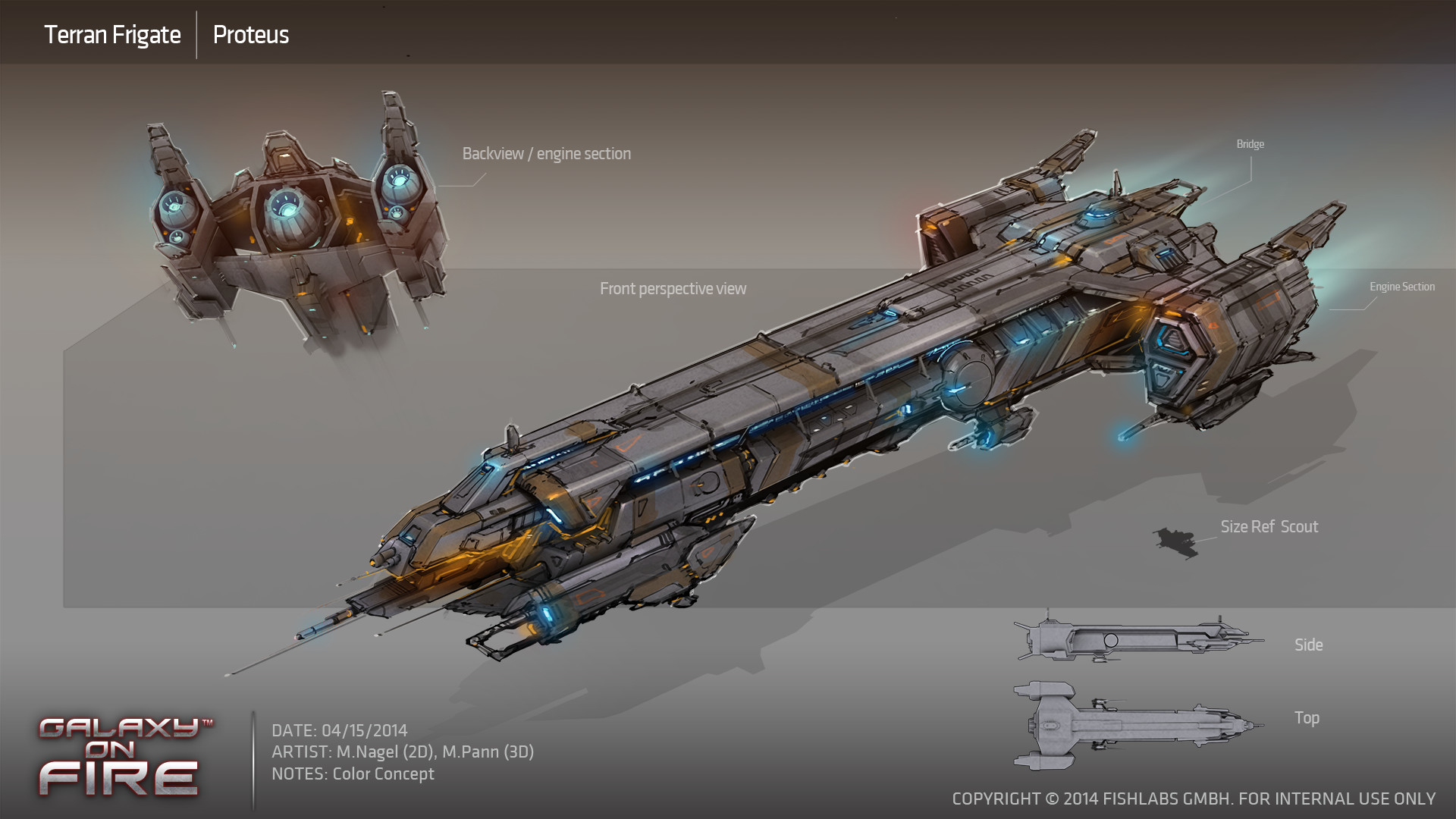 Marc Nagel - Ship Concept - Terran Frigate "Proteus" [Galaxy On Fire 3 ...