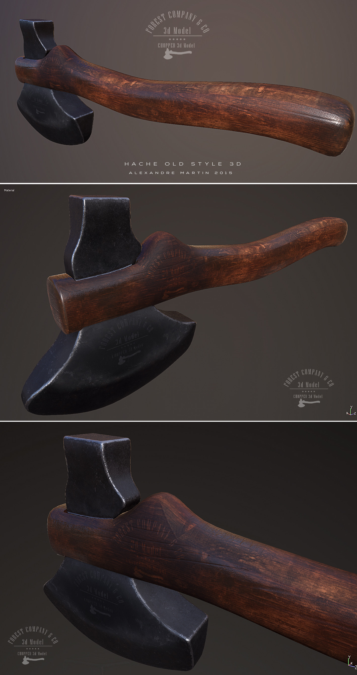 ArtStation - WIP / Hache 3D / Old Style