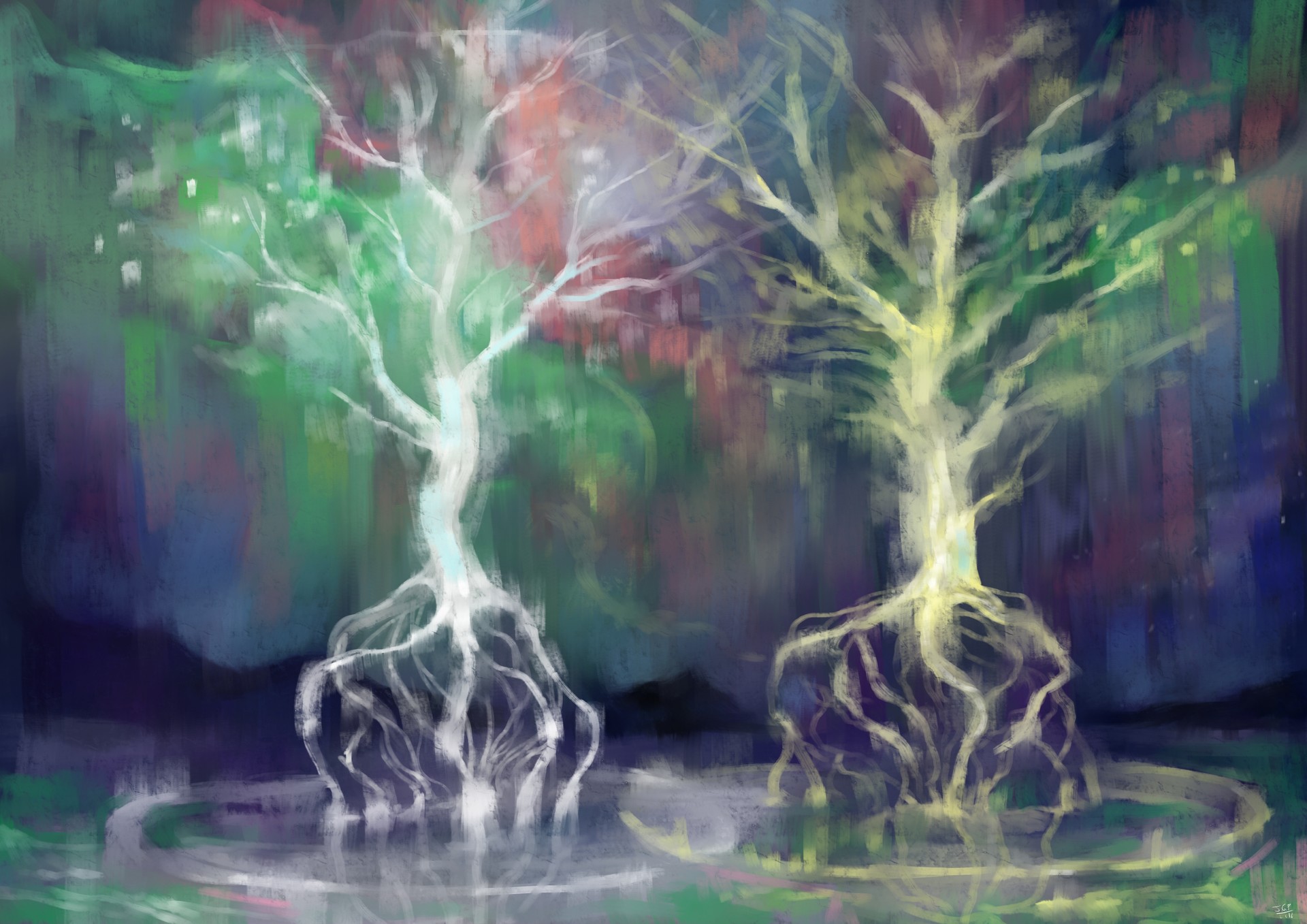 ArtStation - Telperion and Laurelin