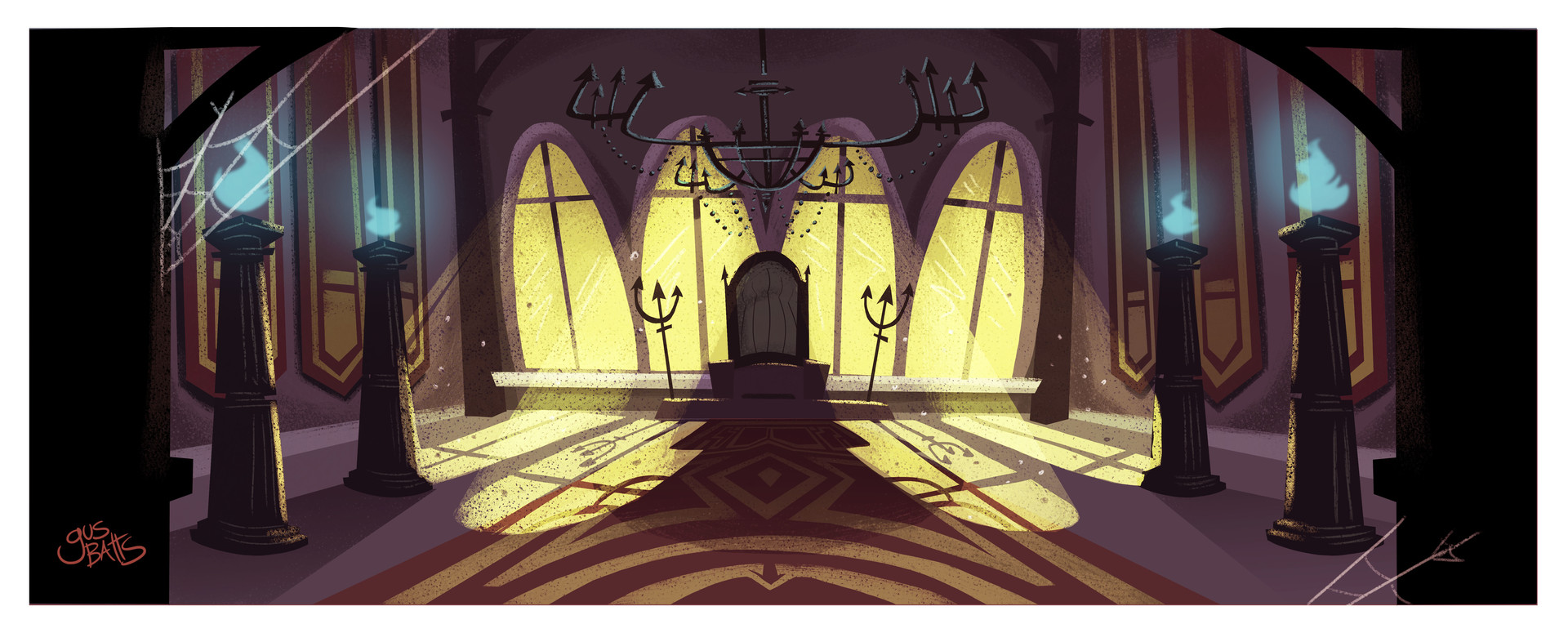 evil throne room background