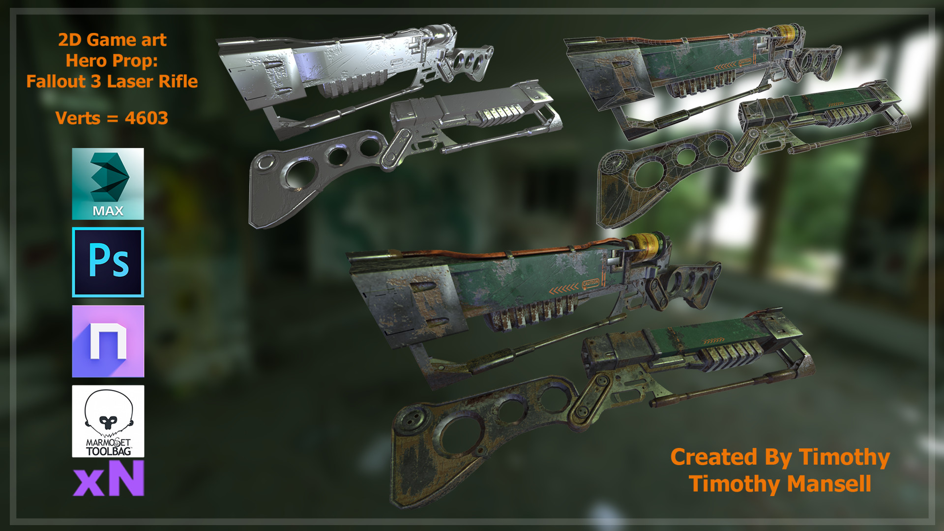 ArtStation - Fallout 3 Laser Rifle - Hero Prop - 2D Game Art