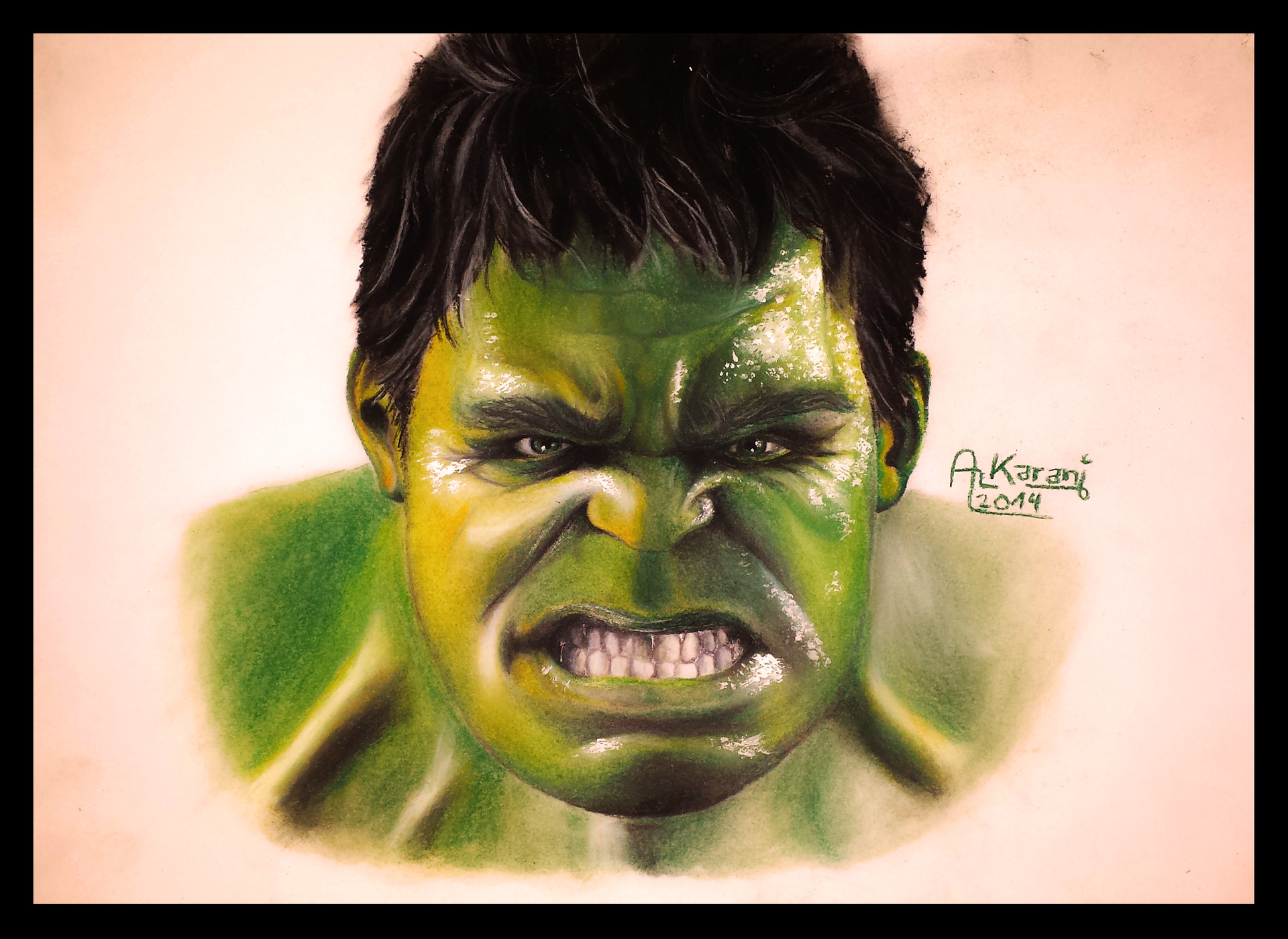 how to draw a hulk face