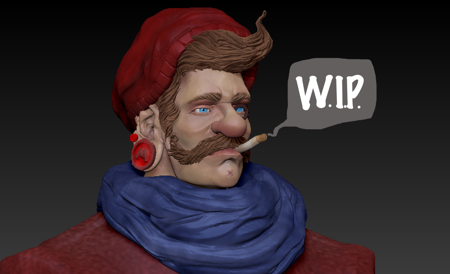 ArtStation - Hipster Mario (WIP)