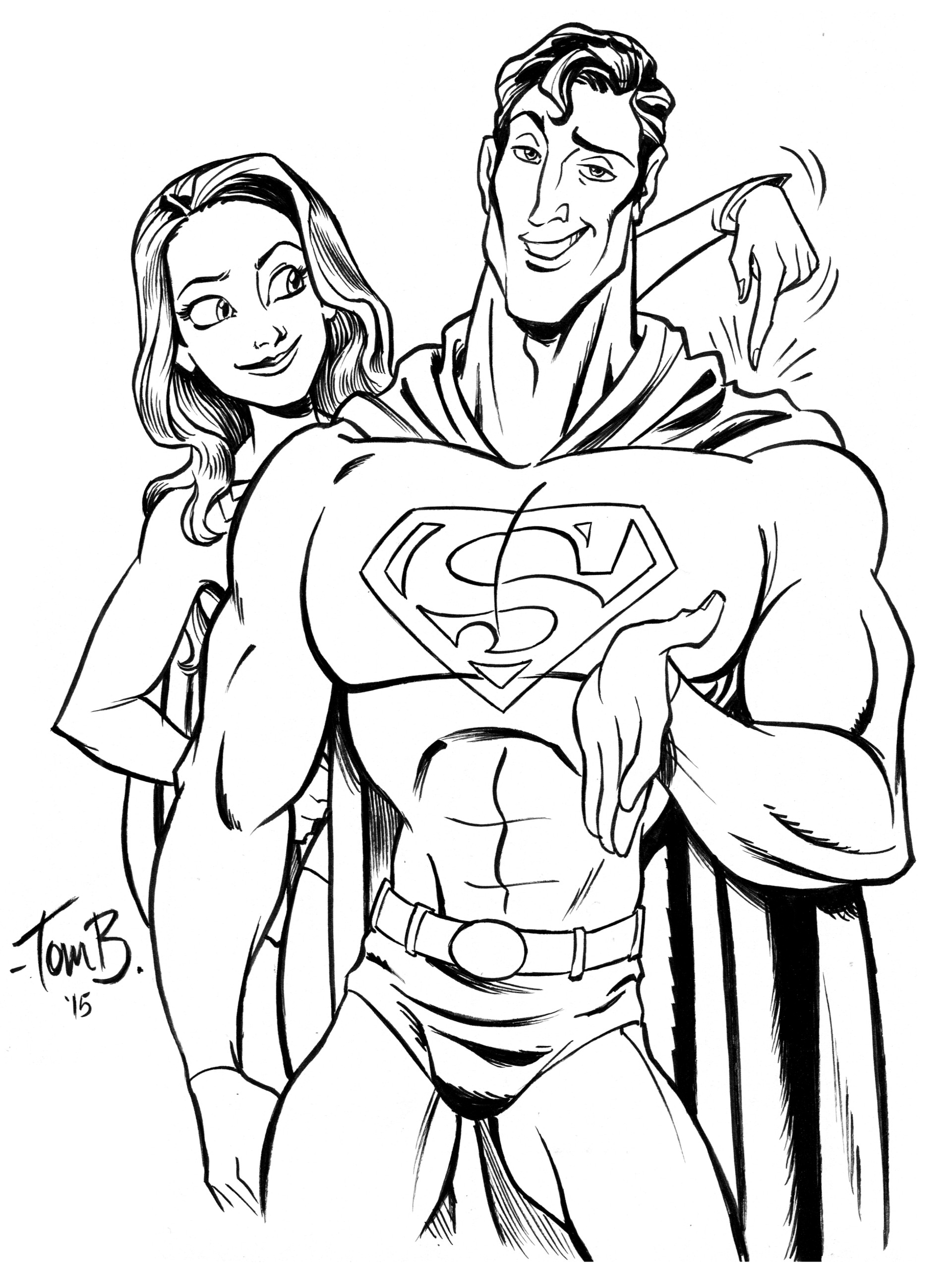 superman and supergirl coloring pages