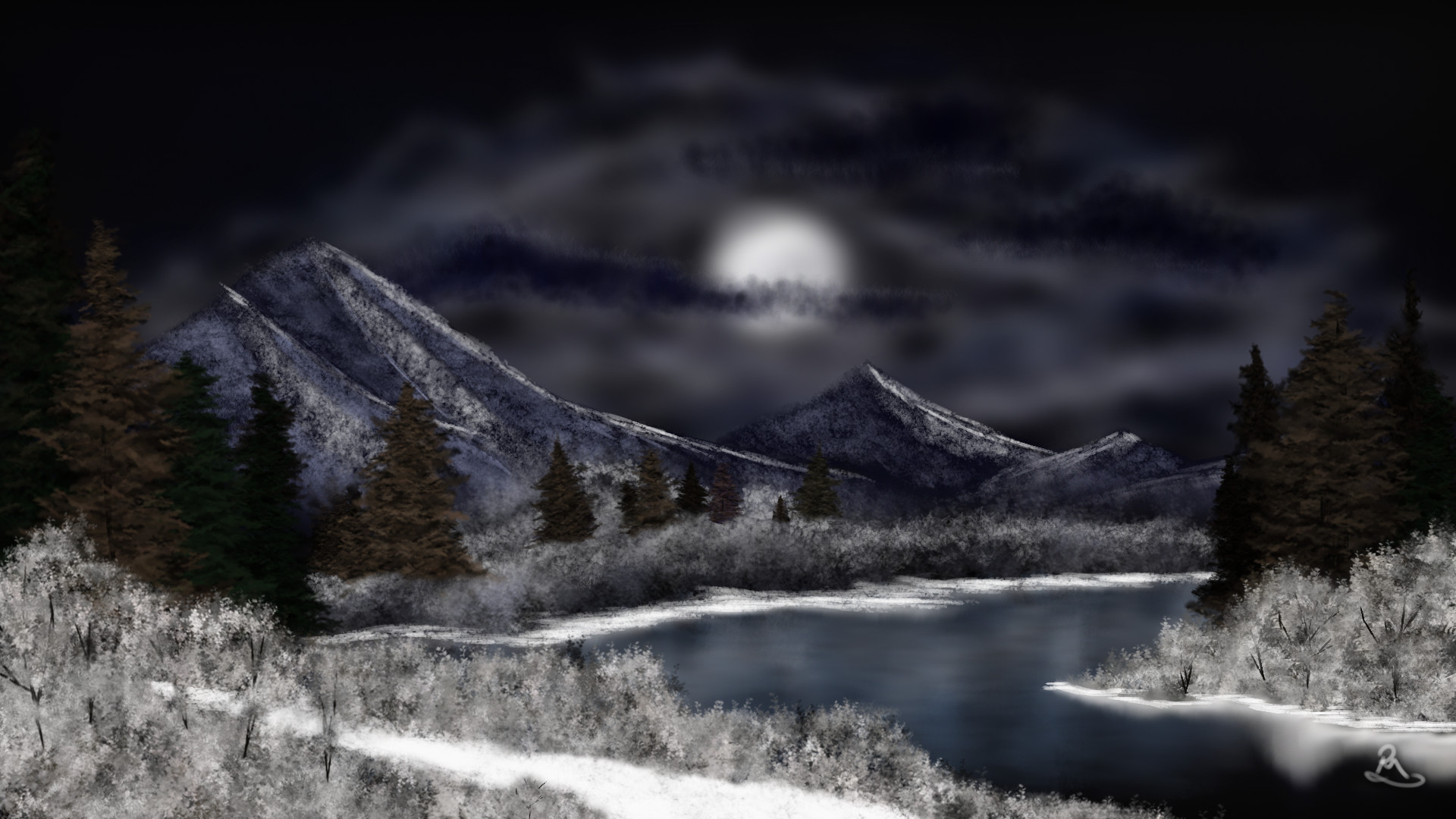 ArtStation - 0106 Winter Moon