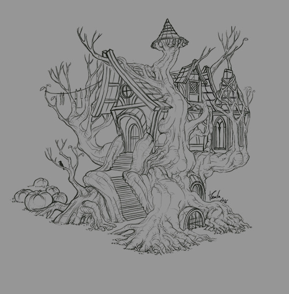 ArtStation - Witch House Skecth