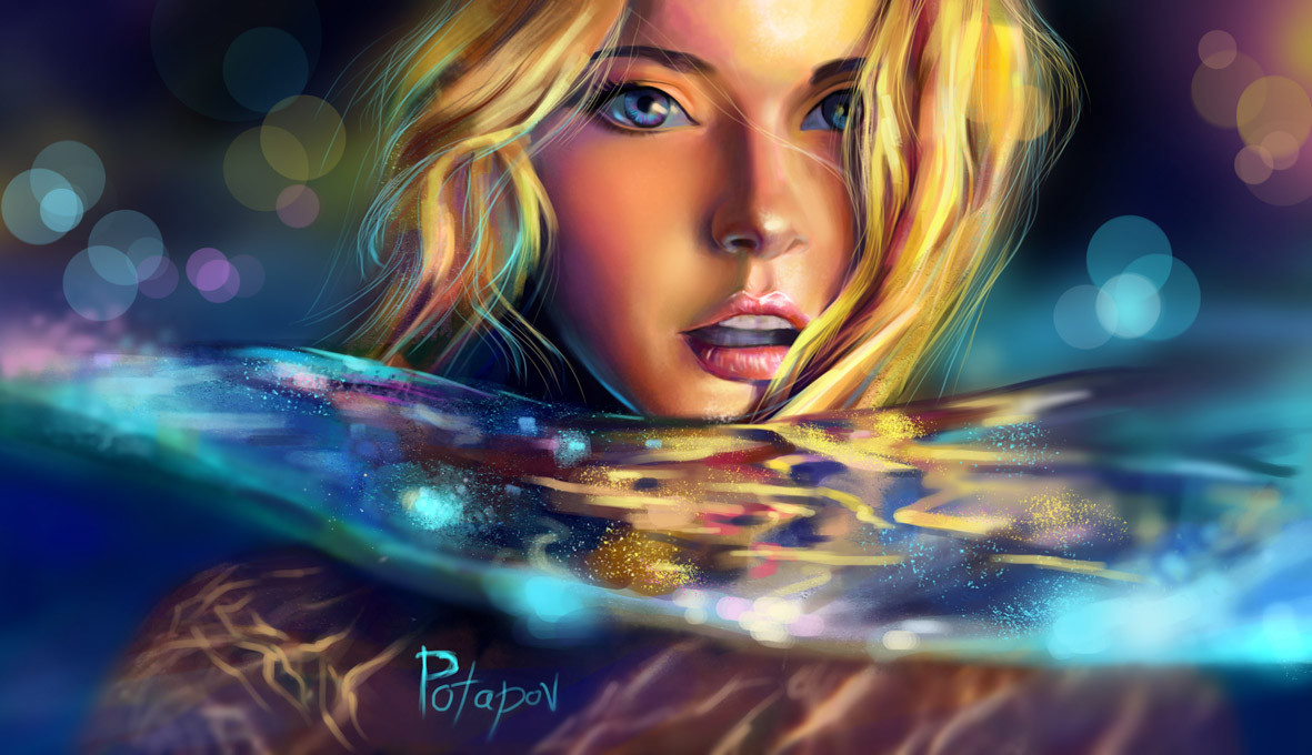ArtStation - girl in water