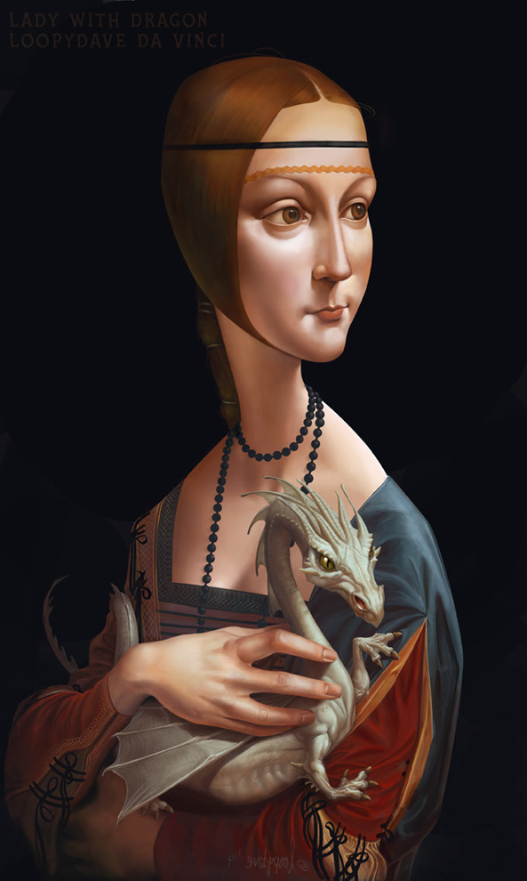 ArtStation - Lady with dragon