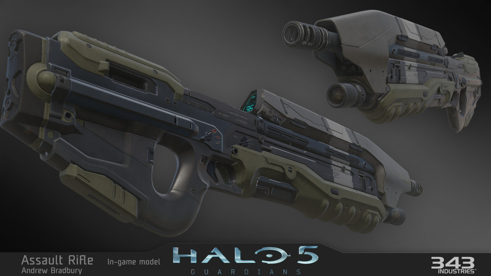 Andrew Bradbury Artstation - Halo 5 Assault Rifle