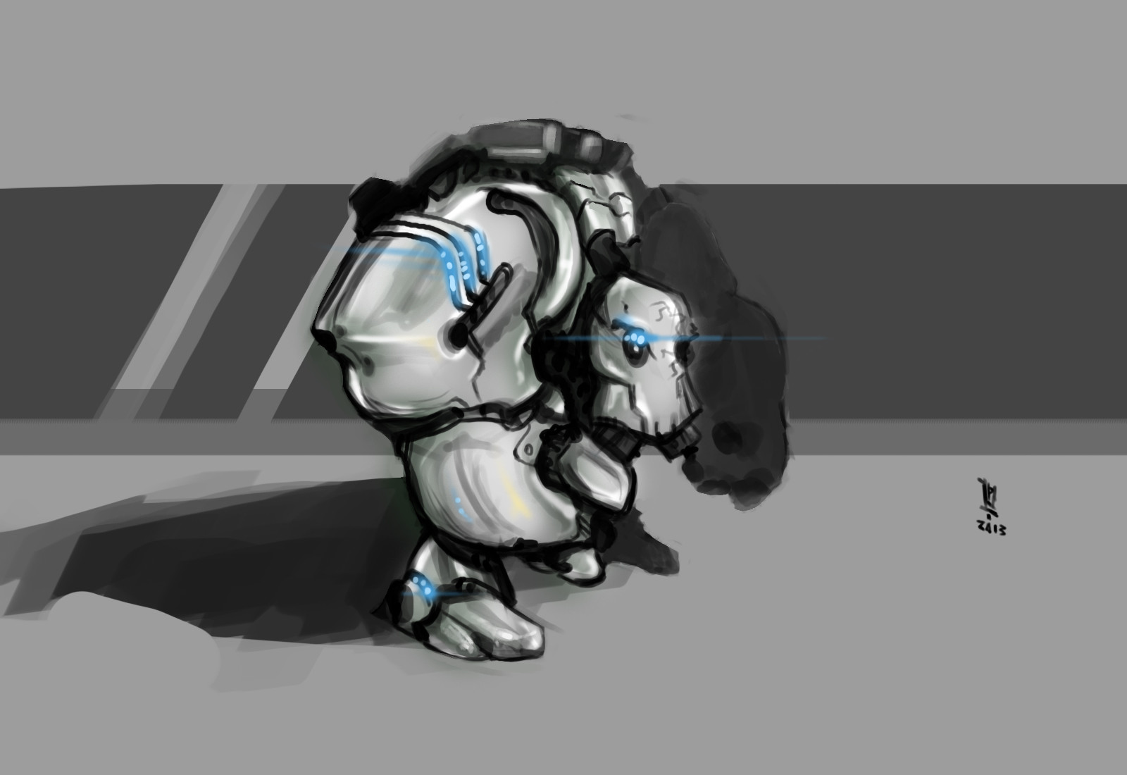 ArtStation - Bulky robot Concept