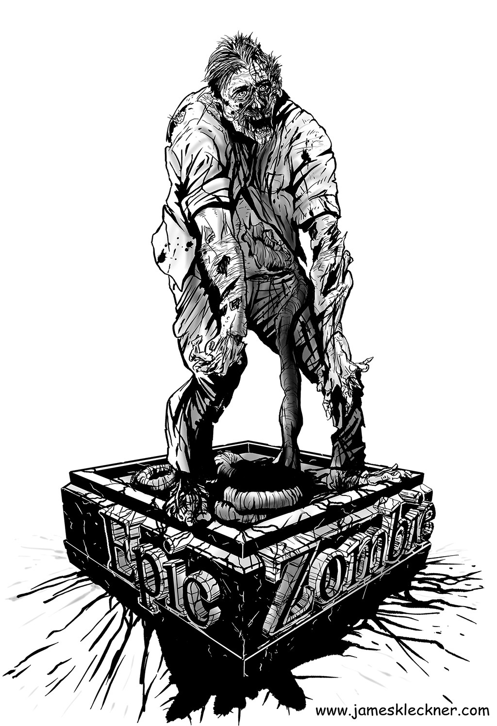 ArtStation - Epic Zombie #2 Black and White
