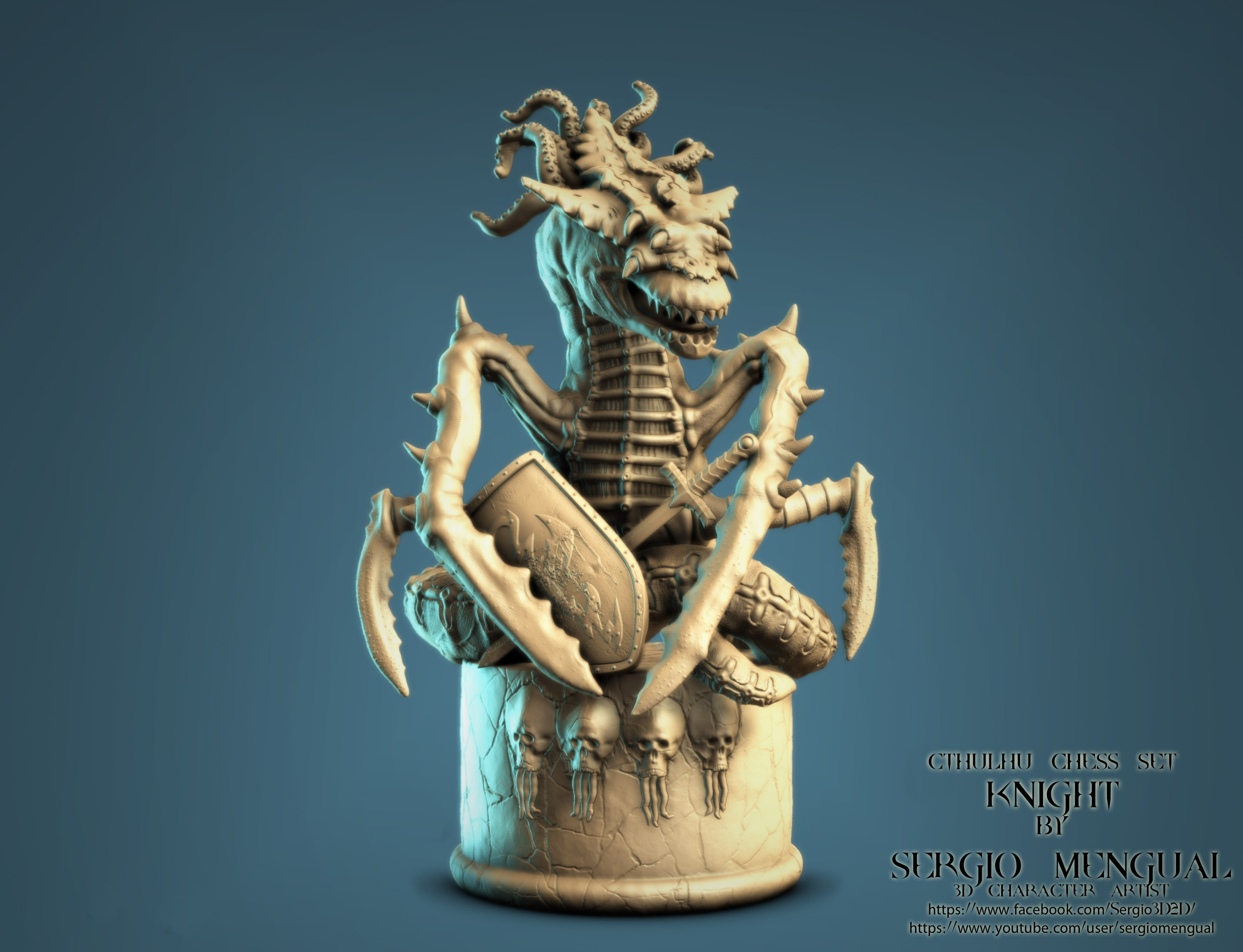 Sergio Gabriel Mengual - Cthulhu Chess Set: The Knight By Sergio Mengual