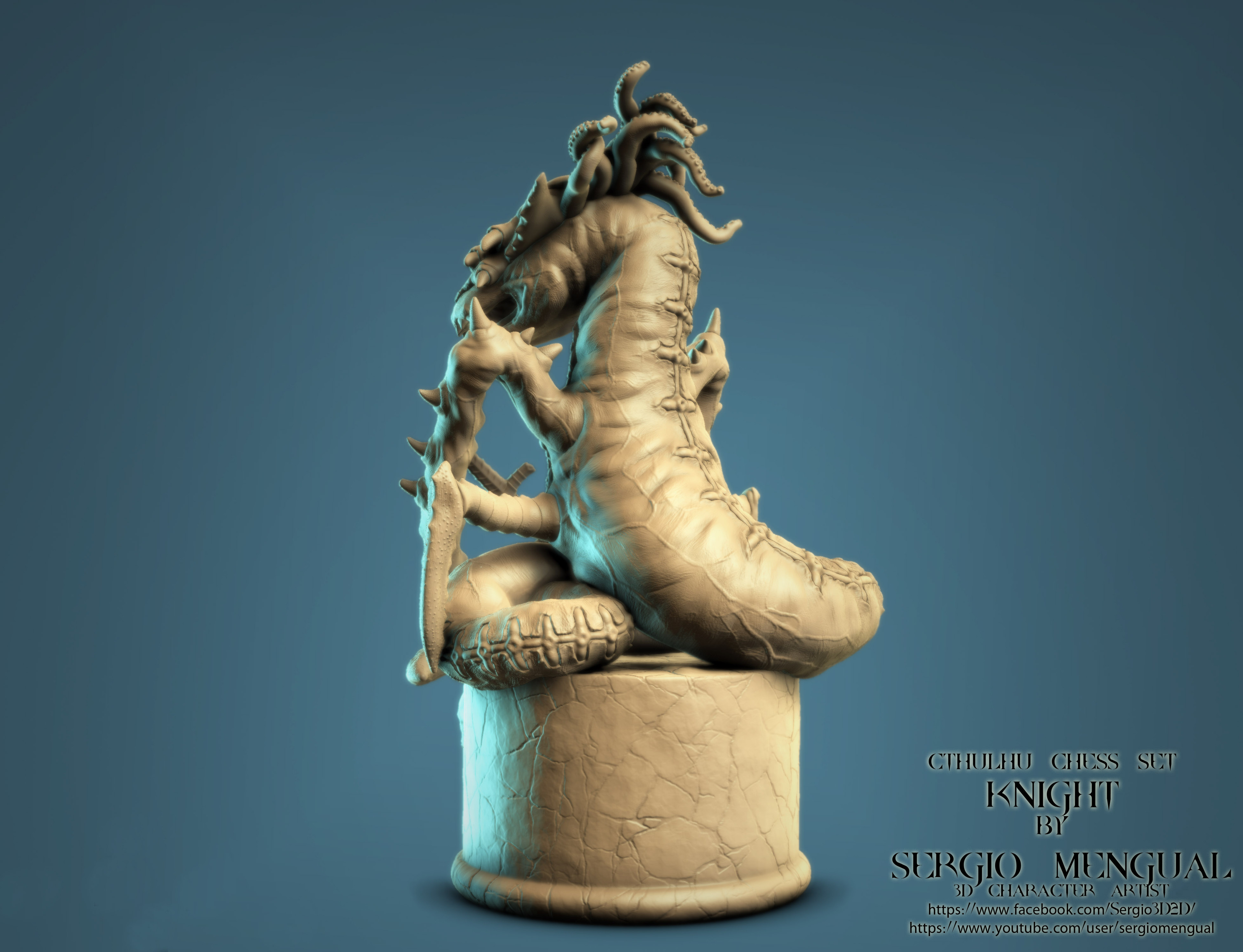 Sergio Gabriel Mengual - Cthulhu Chess Set: The Knight By Sergio Mengual