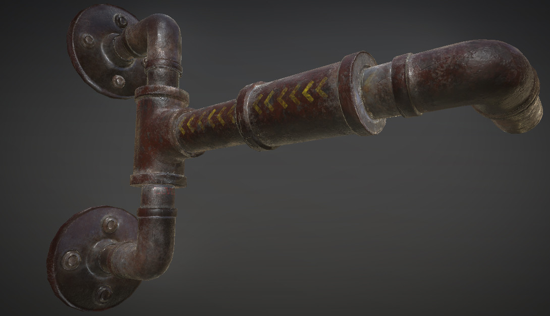 ArtStation - Steel shiny rusty pipe