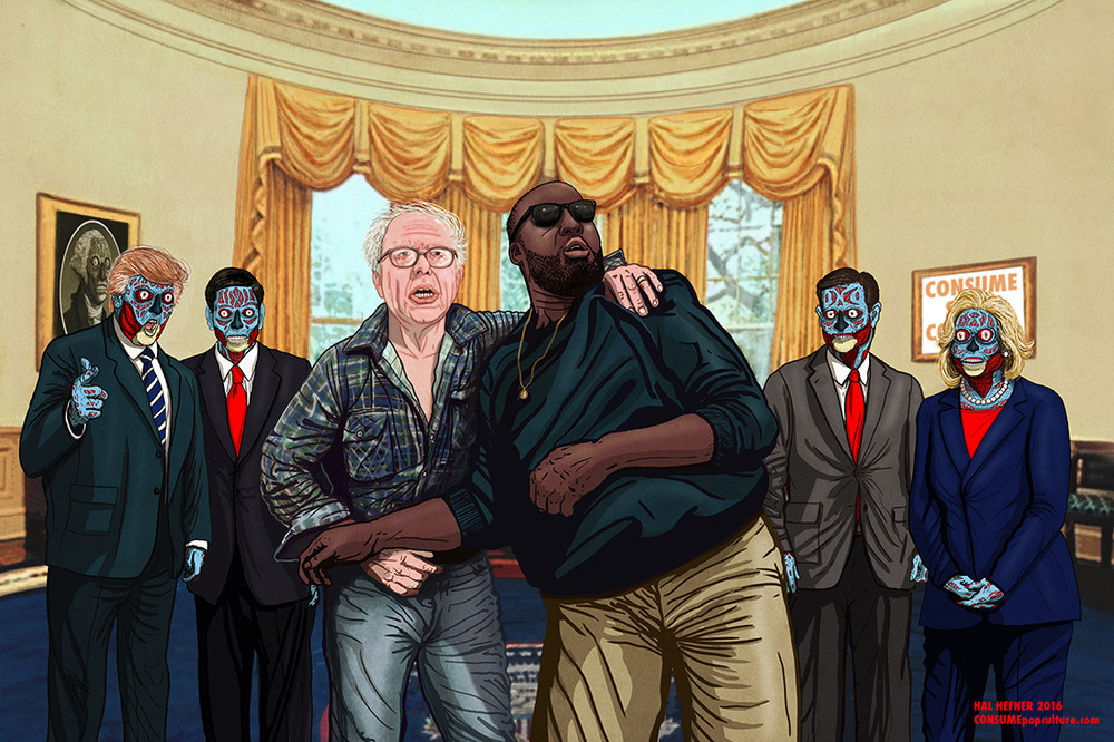 ArtStation - WAKE UP and FEEL THE BERN - THEY LIVE MASHUP