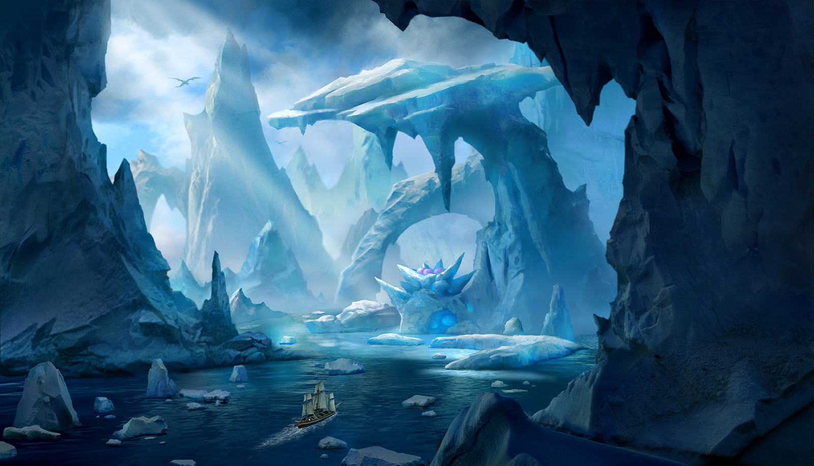 ArtStation - Ice-capped mountain