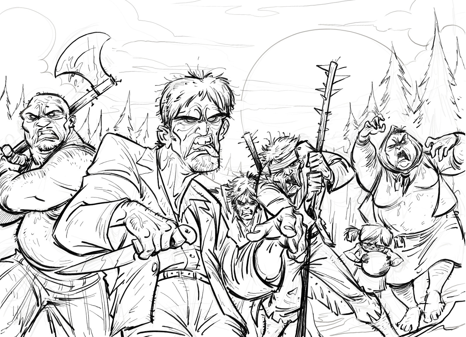 Zombie Attack Drawing