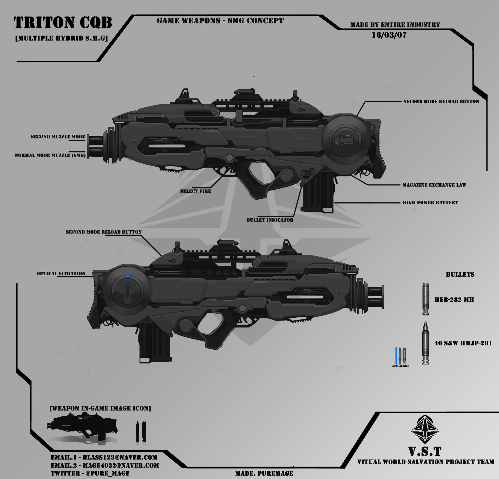 ArtStation - Concept SMG(submachine gun) - Triton CQB