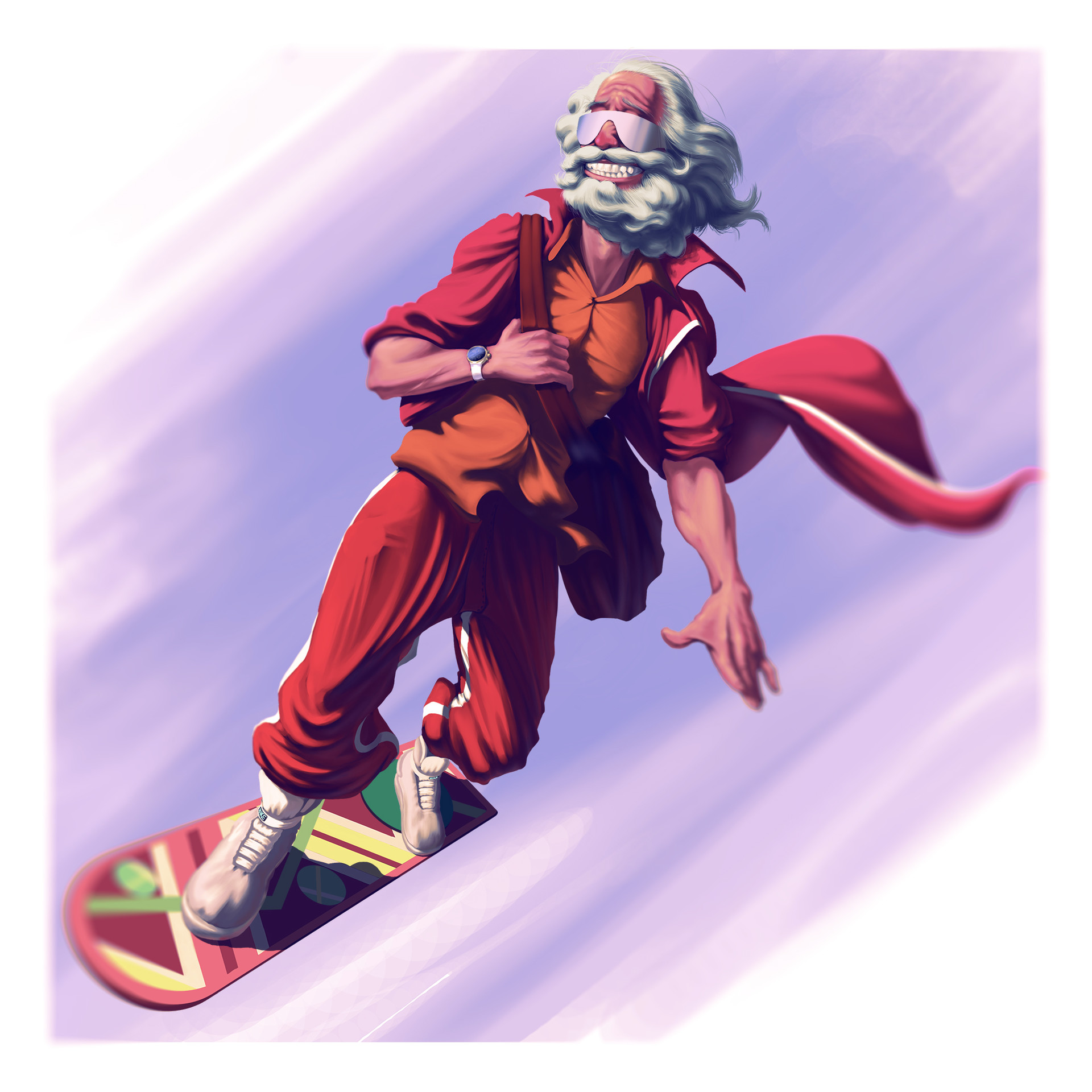 ArtStation - Dude Santa Claus 2015, delivery from the futur on overboard.