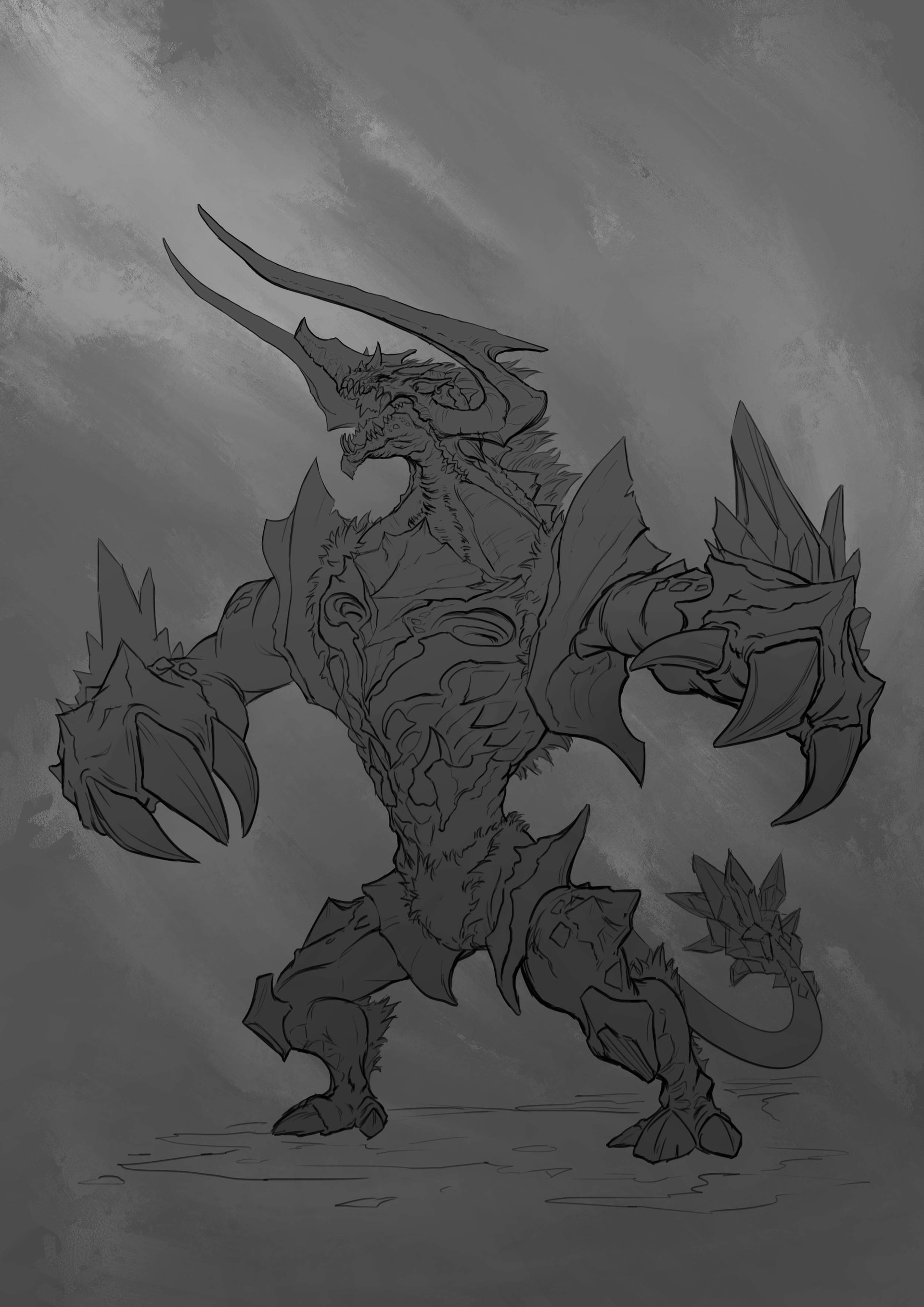 how to draw fire monster