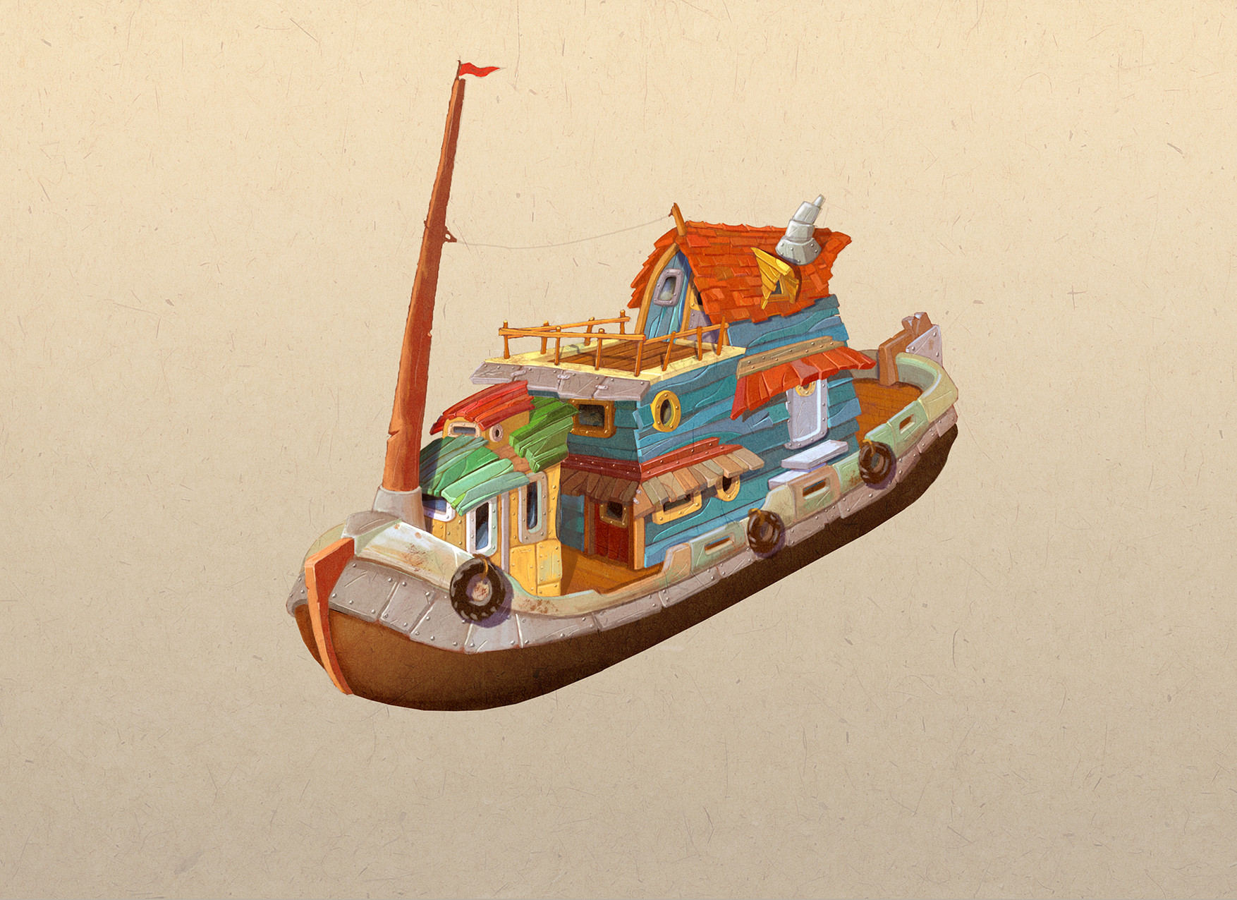 ArtStation - House Boat