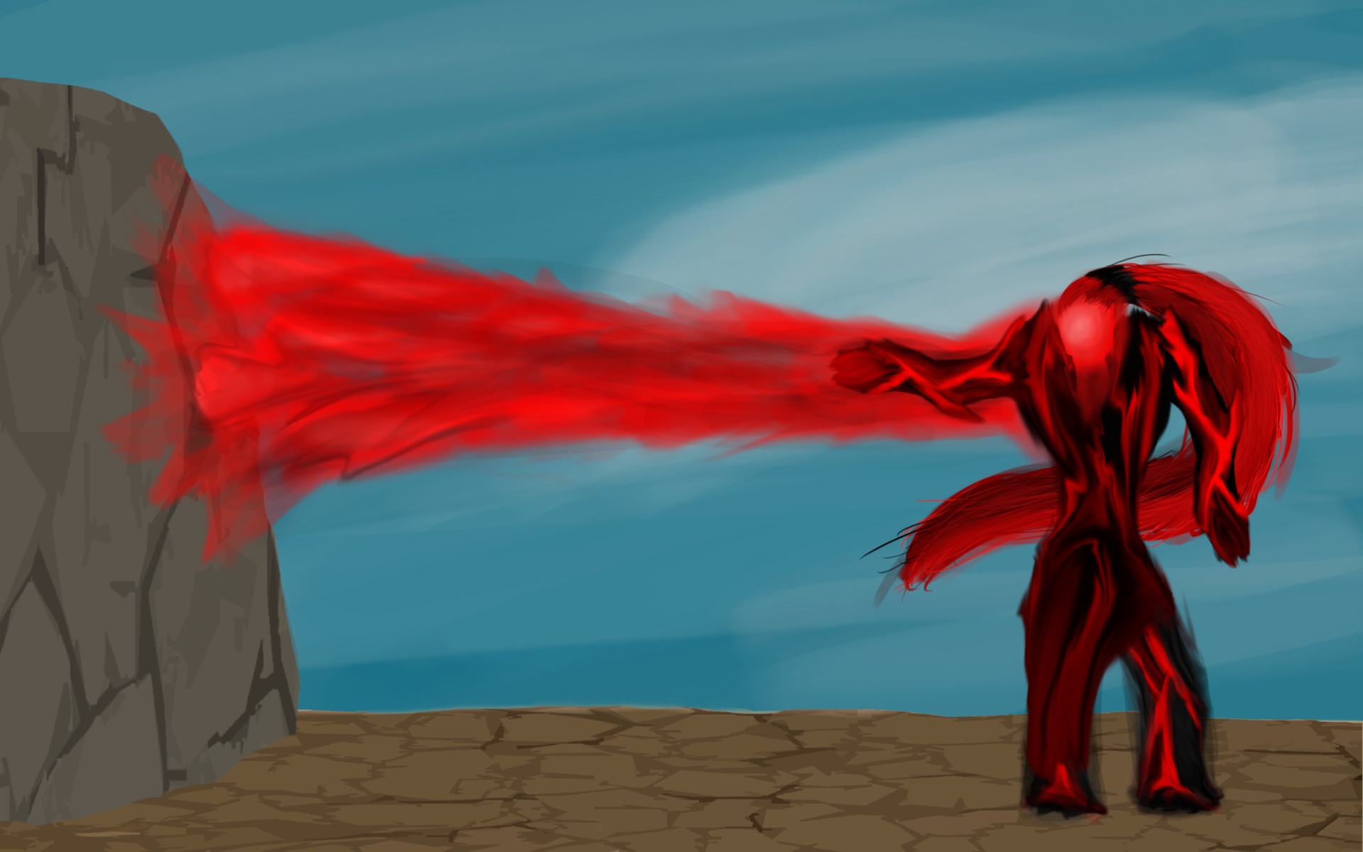 ArtStation - Red shadow fire