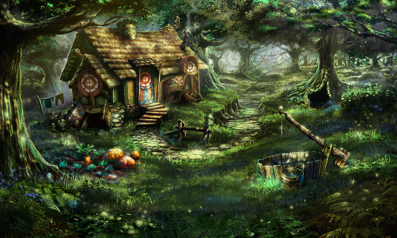 ArtStation - Forest hideout.