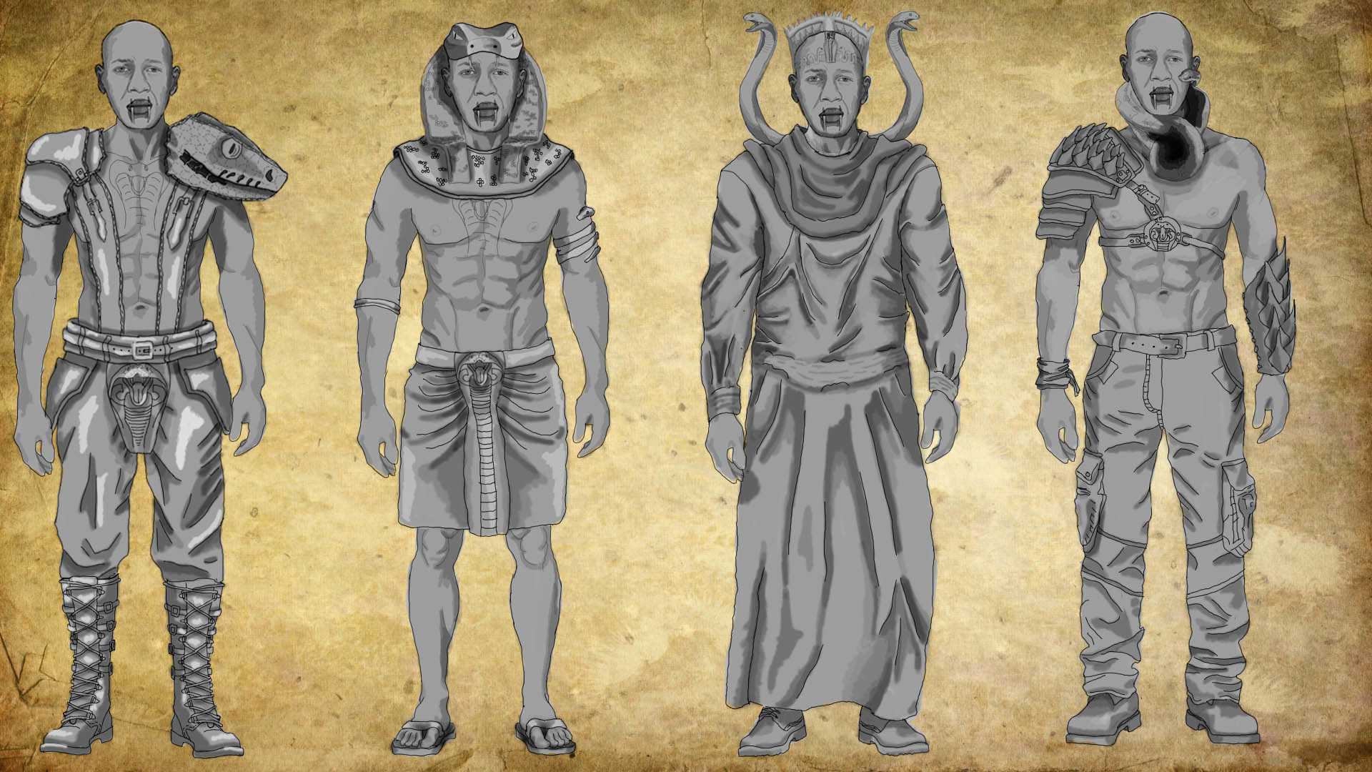 James Pennington - Snake Cult character concepts