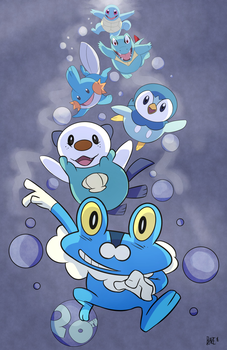 Water Pokemon Starters Wallpaper