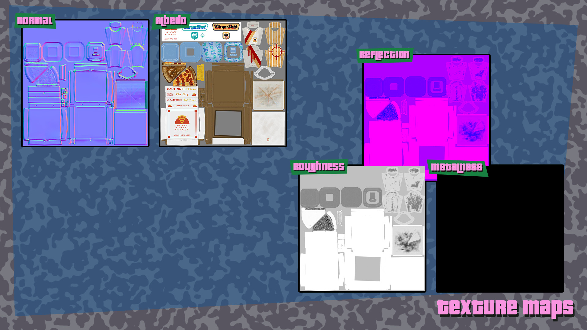 Bavo Debraekeleer - Ocean View Suite - Props - Textures Breakdown (with 3D Marmoset Viewer)