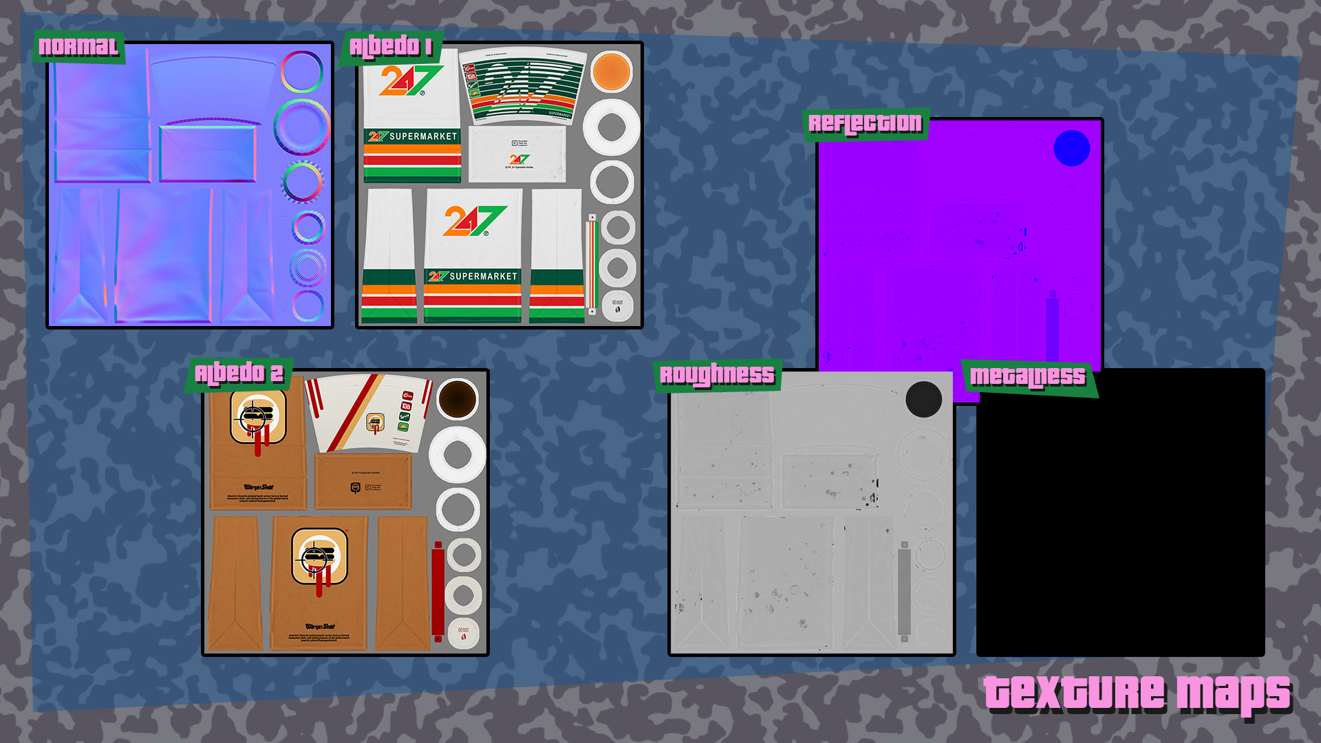 Bavo Debraekeleer - Ocean View Suite - Props - Textures Breakdown (with 3D Marmoset Viewer)