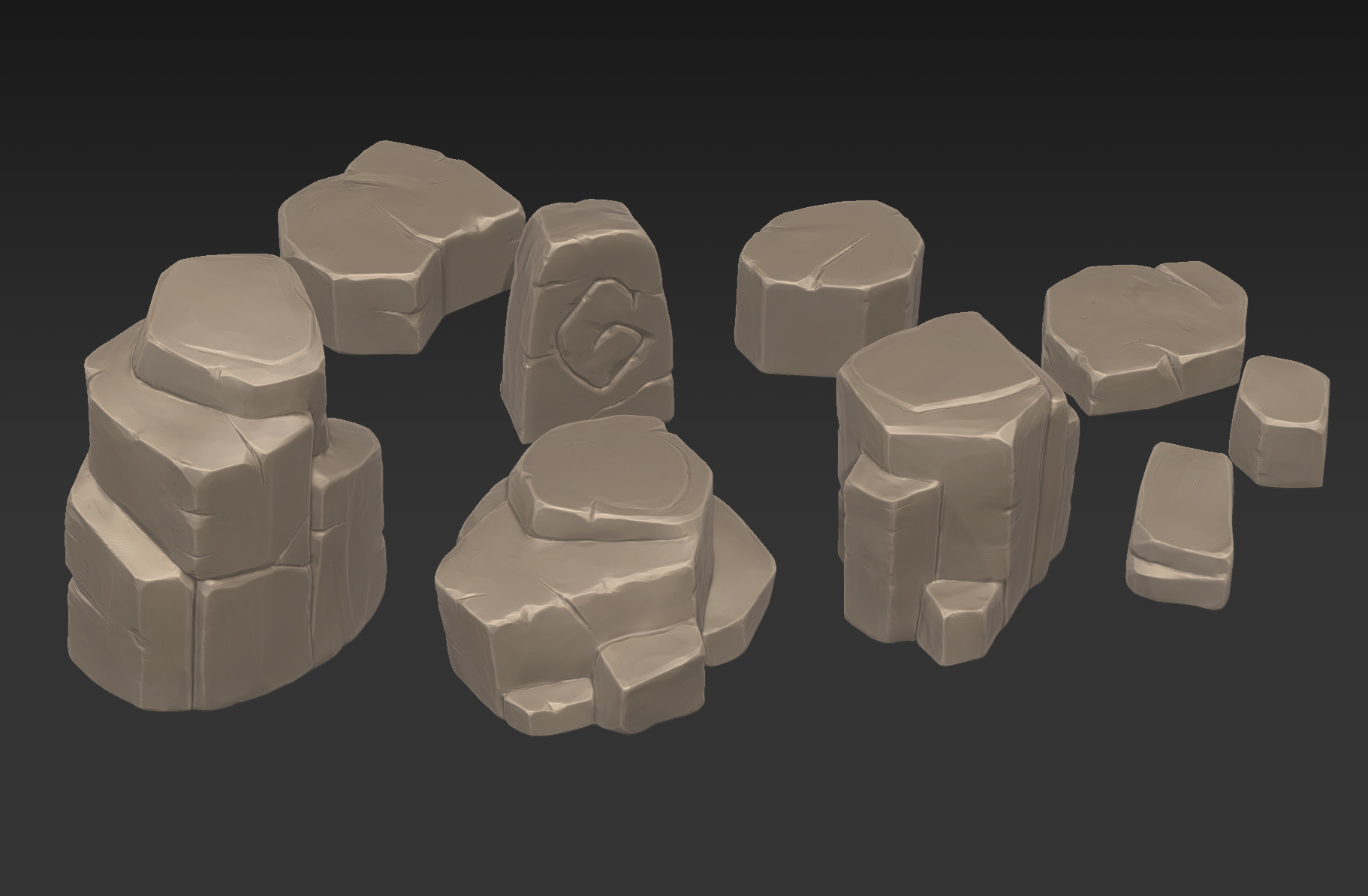 ArtStation - Stylized rock Zbrush