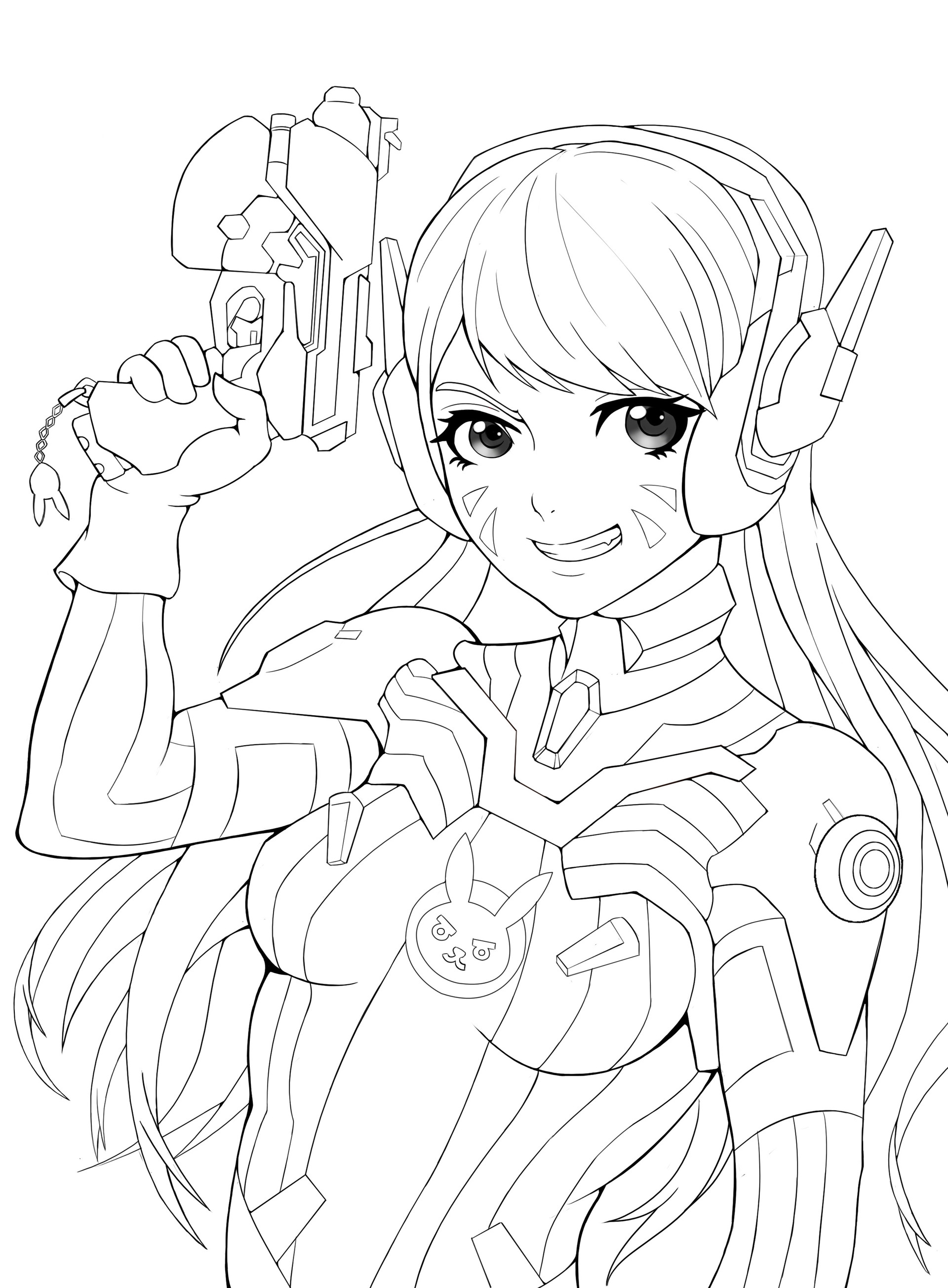 how to draw d.va overwatch