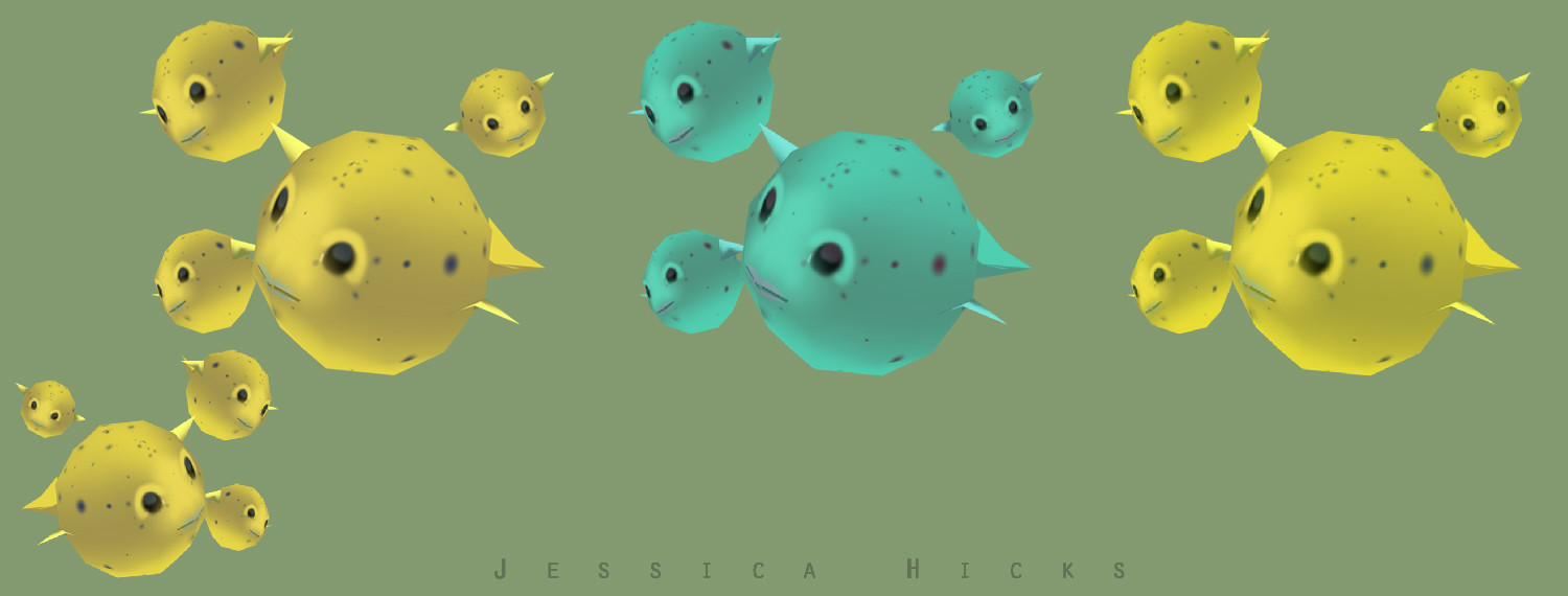 ArtStation - Puffer-fish Low poly